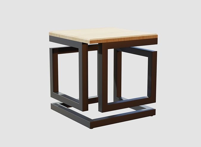 Complex geometry Metal cofee table 60x60x60 3D model | CGTrader