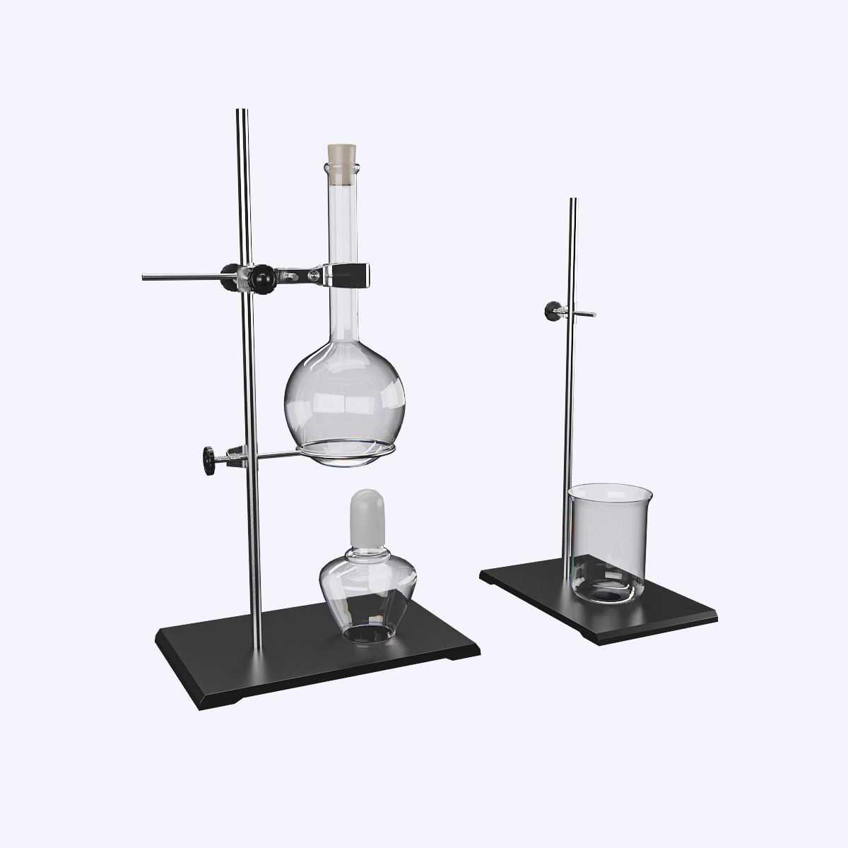 Retort Stands Support Clamp Flask Lab Stand Set Lab Bracket 3D model ...