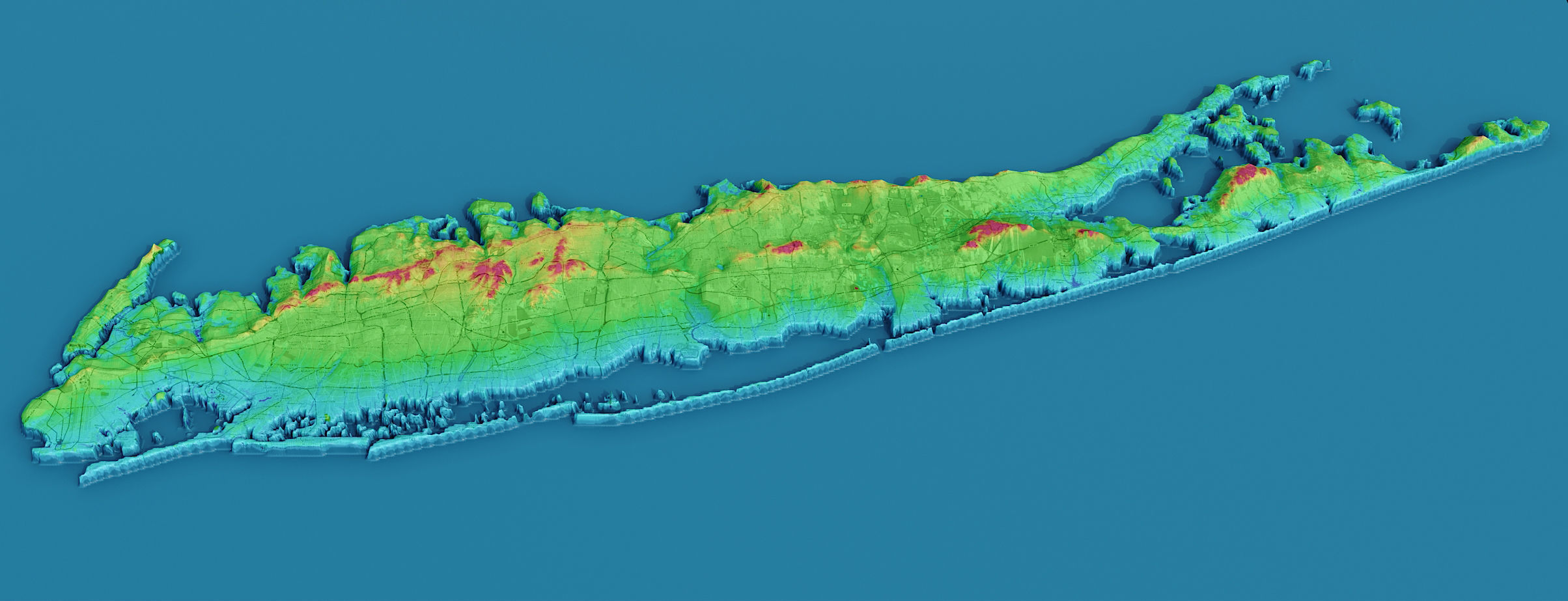 Topographic map of the Long Island and New-York 3D model | CGTrader