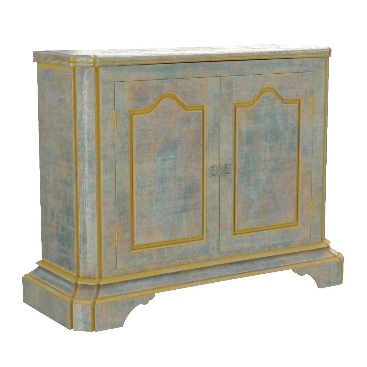 Vintage Italian Two Door Painted Wood American Buffet Console 3D model | CGTrader