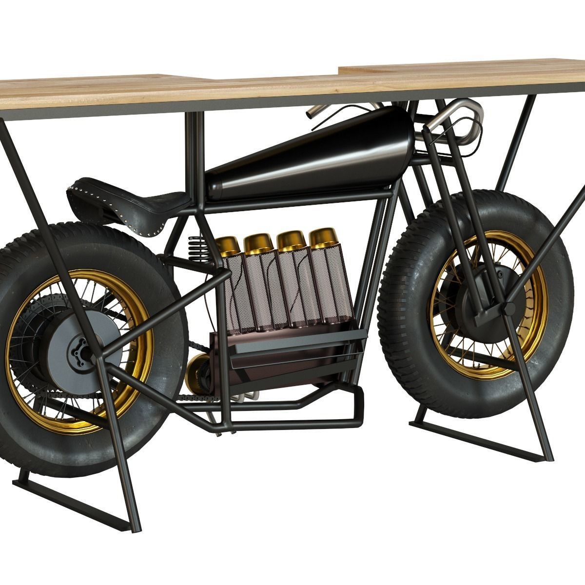 Console Motorbike Black 3D model | CGTrader