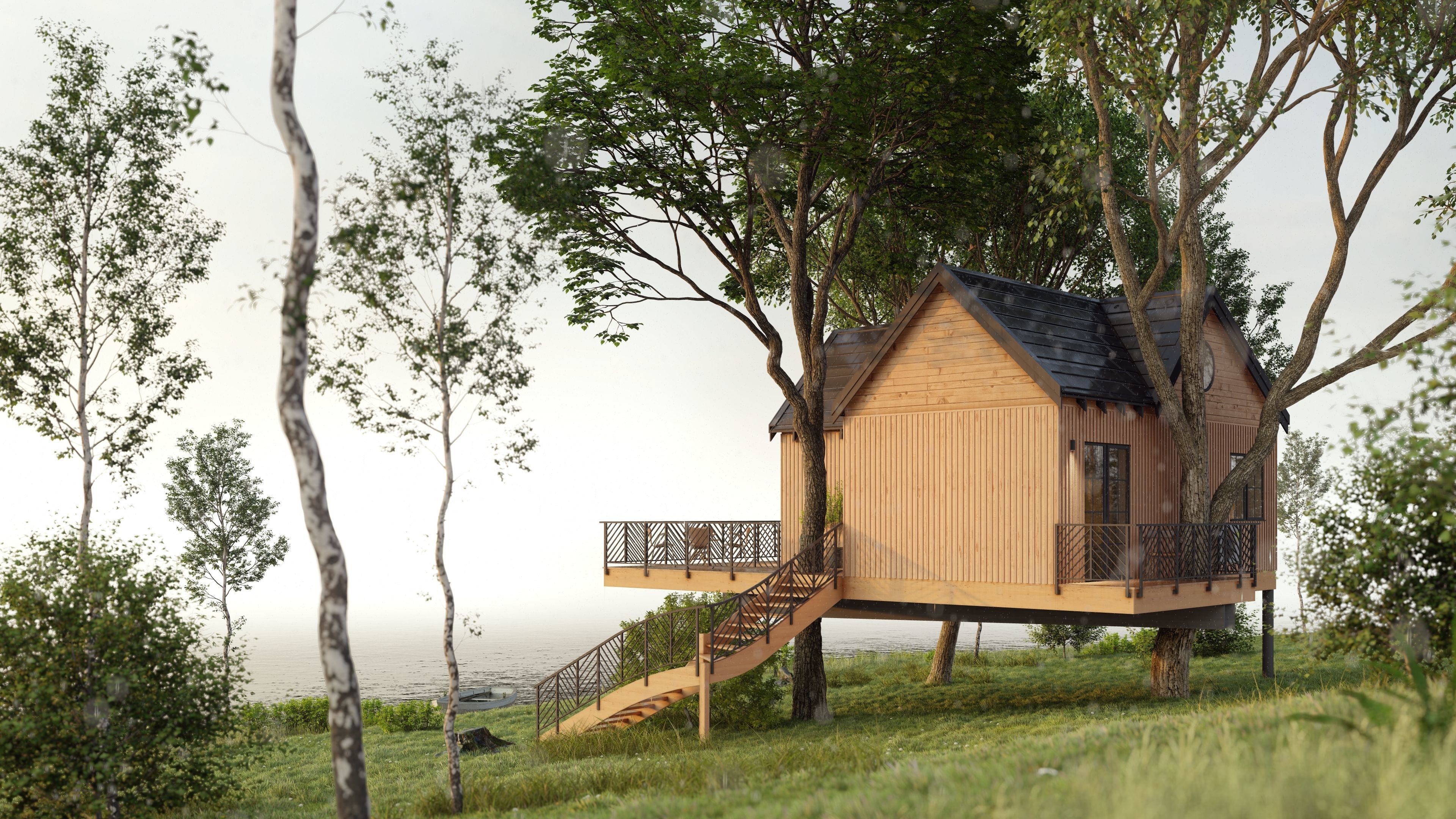 Treehouse scene Lumion12 archicad sketchup 3D model animated | CGTrader