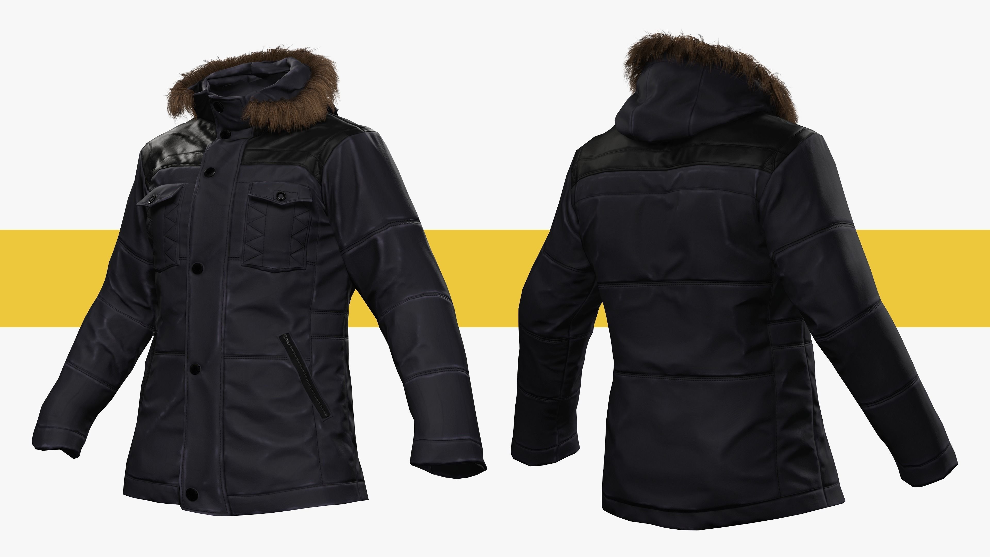 3D model Coat Realistic 3D Rigged VR / AR / low-poly | CGTrader