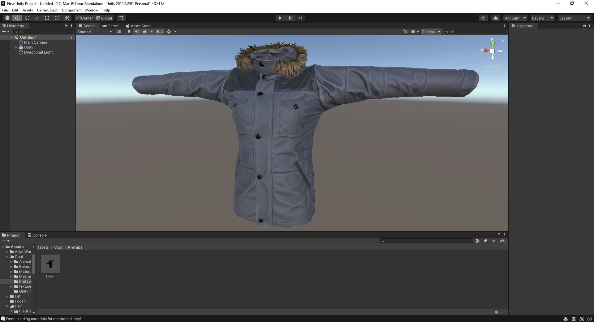 3D model Coat Realistic 3D Rigged VR / AR / low-poly | CGTrader