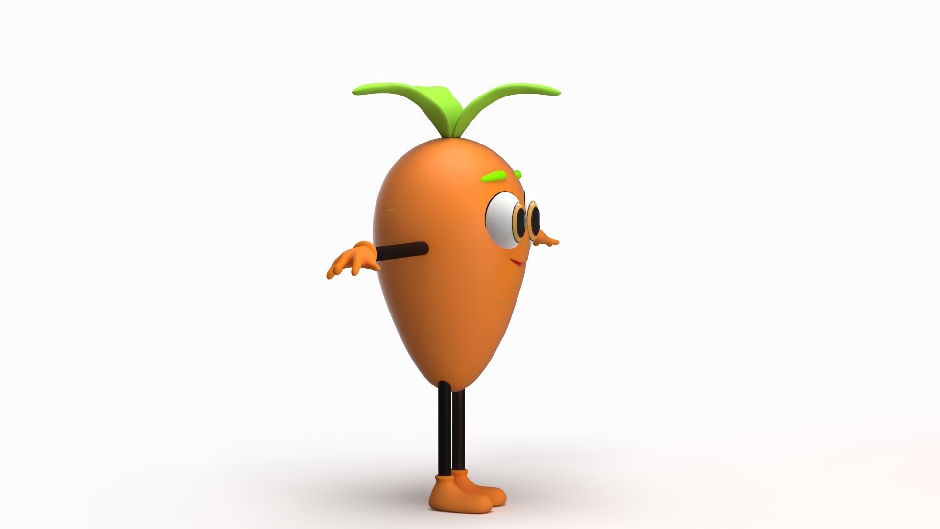 3D model Cartoon Carrot Character VR / AR / low-poly | CGTrader