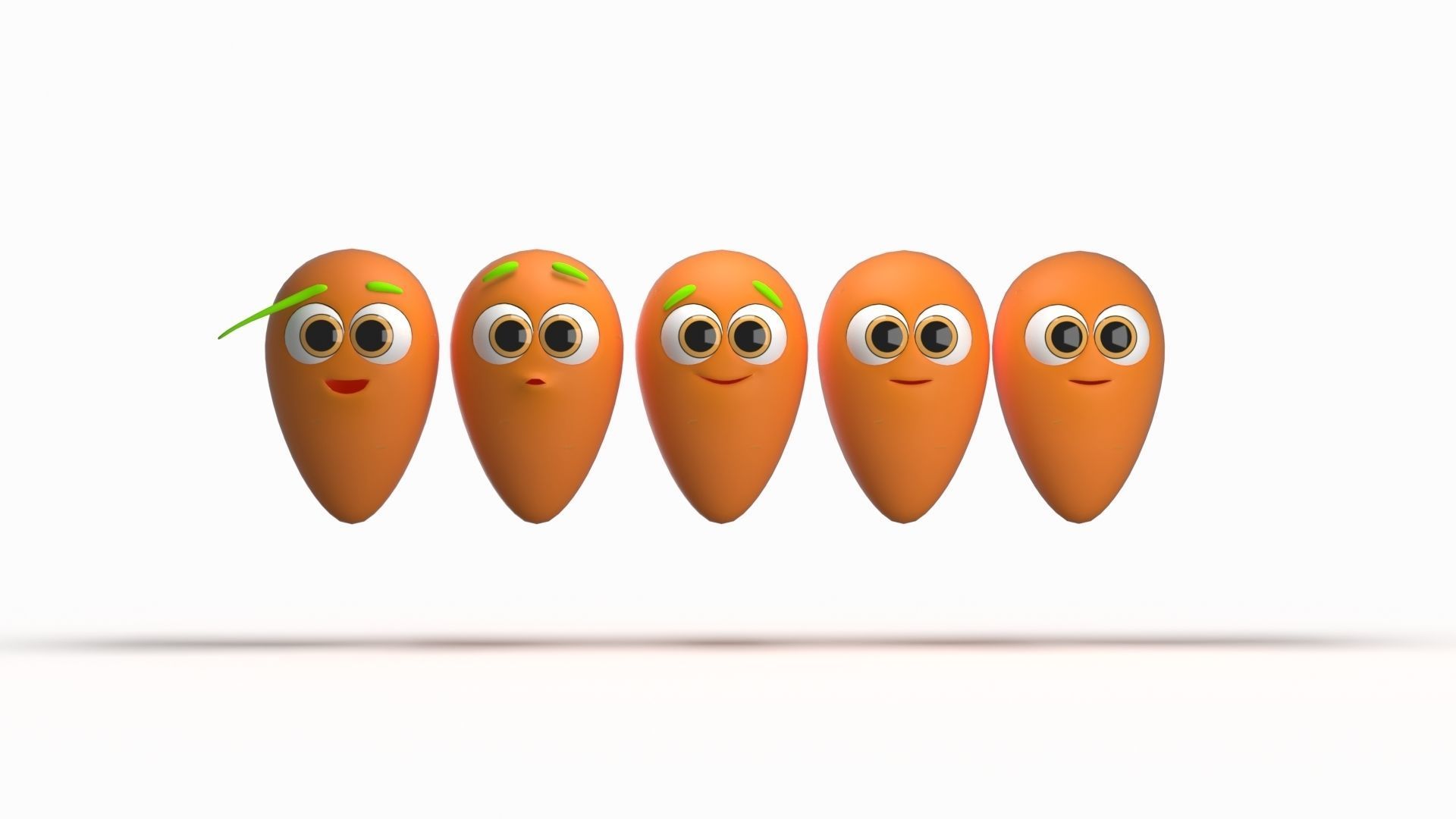 3D model Cartoon Carrot Character VR / AR / low-poly | CGTrader