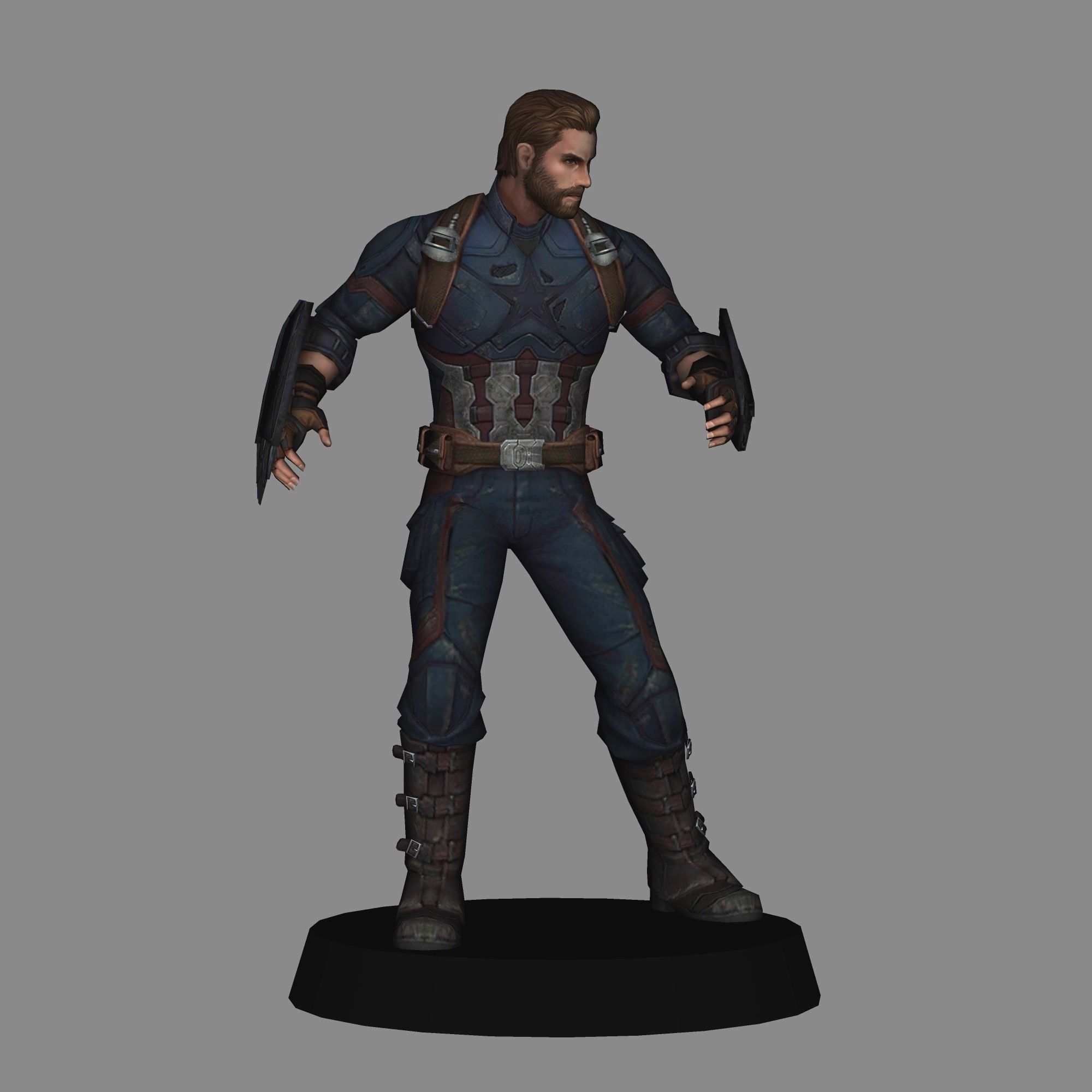 Captain America Avengers Infinity War LOW POLY 3D print model 3D model ...