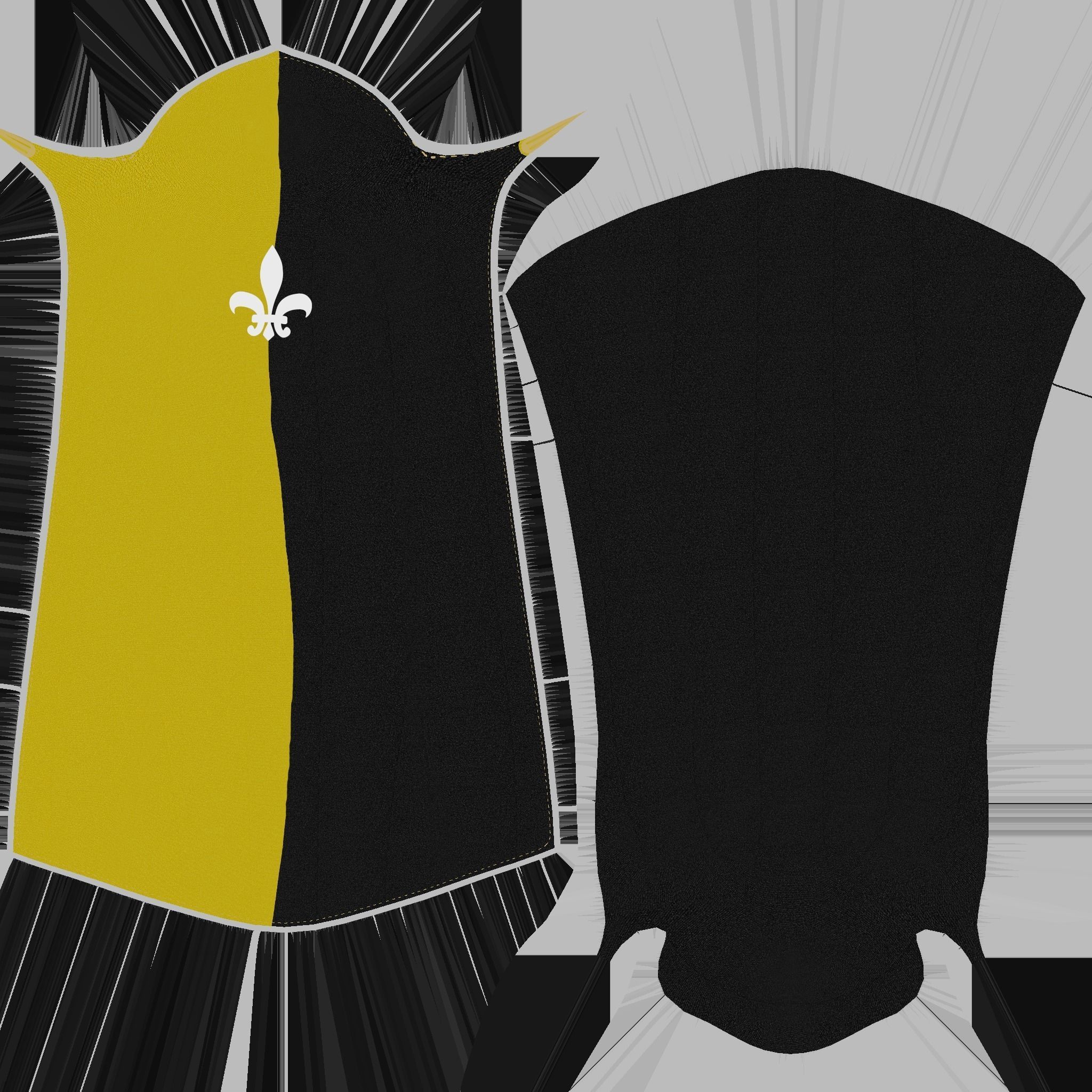 3D model Medieval Cloak A07 Yellow Black - Fantasy Character Design VR ...