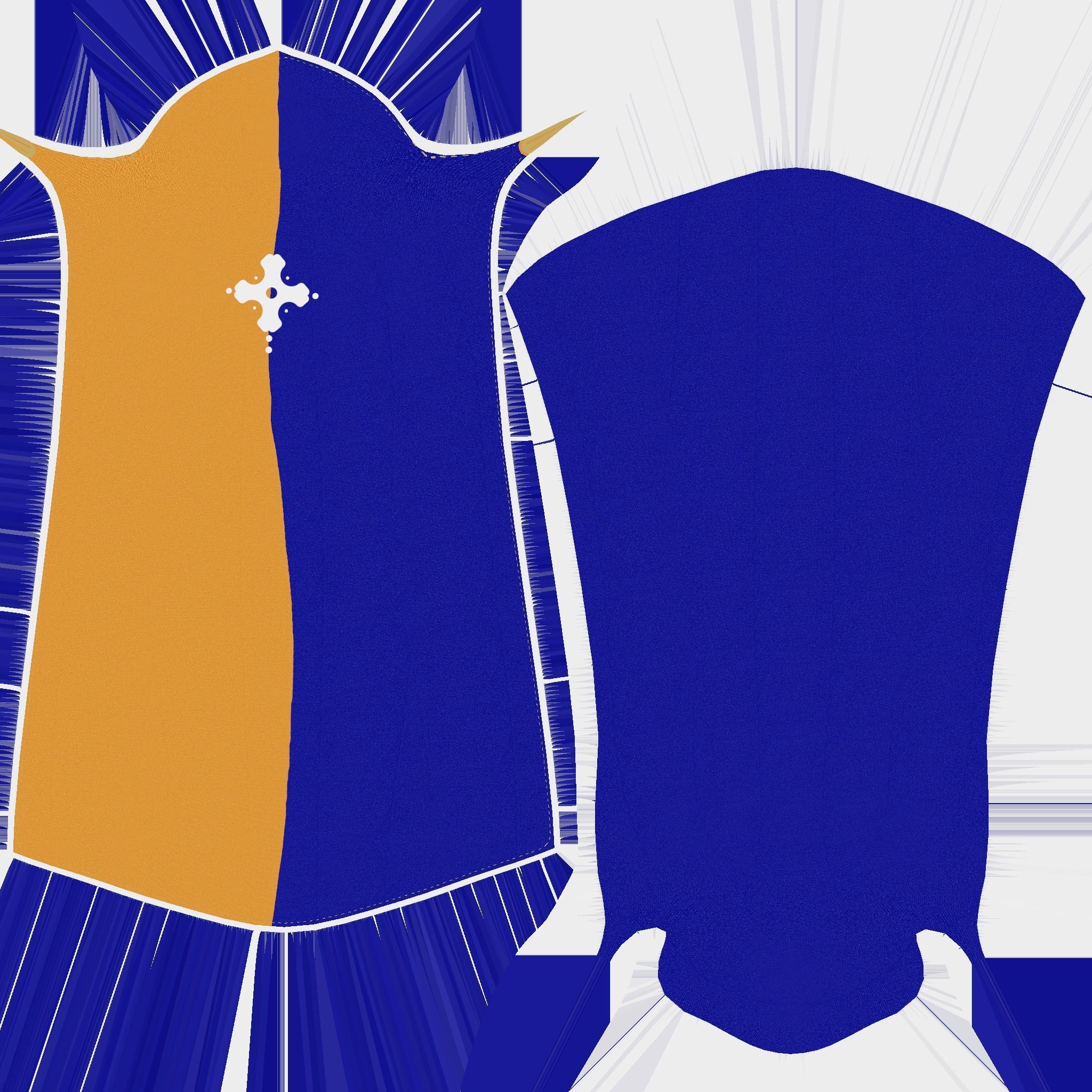 3D model Medieval Cloak A09 Blue Orange - Fantasy Character Design VR ...