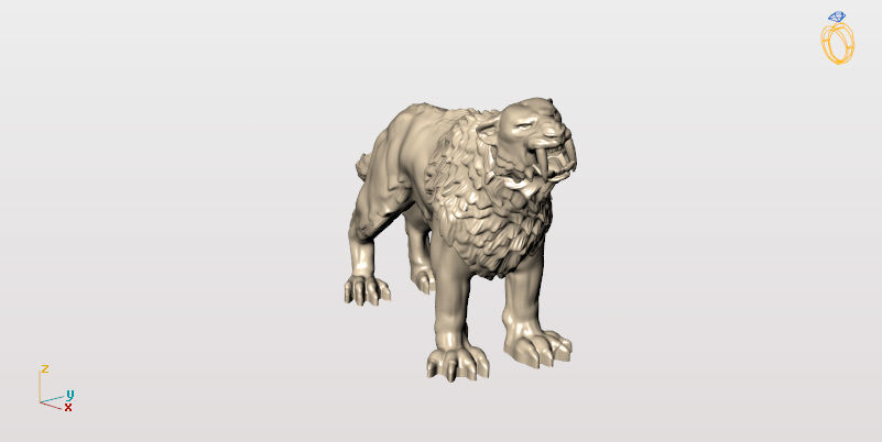 Sabertooth Tiger Sculpture 3D model 3D printable | CGTrader