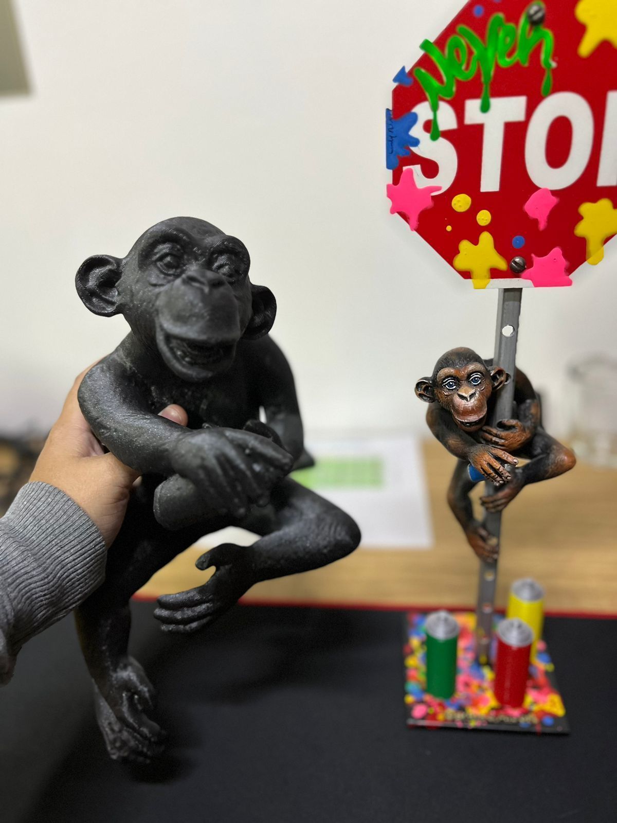 carlos and albert monkey never stop sign 3D model 3D printable | CGTrader
