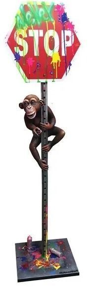 carlos and albert monkey never stop sign 3D model 3D printable | CGTrader