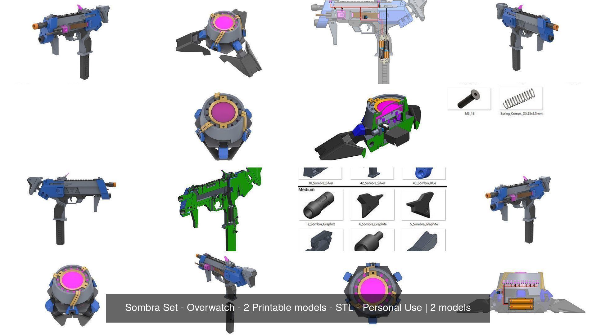Sombra Set - Overwatch - 2 Printable models - STL - Personal Use 3D ...