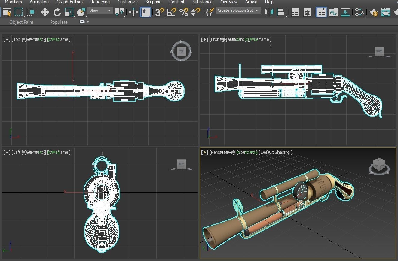 Steampunk Gun 3D model | CGTrader