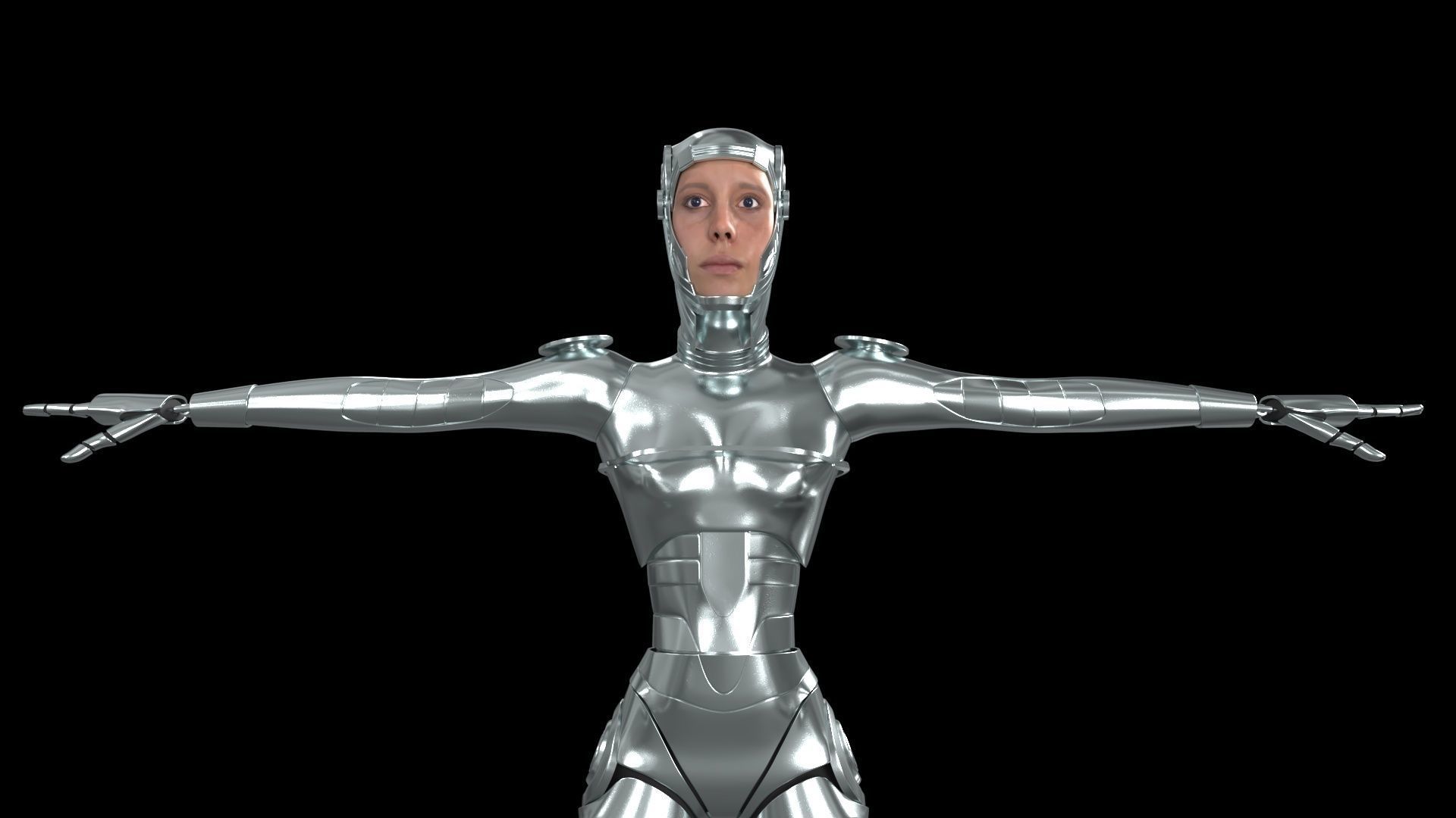 3D model Cyborg Rigged Female Model VR / AR / low-poly | CGTrader