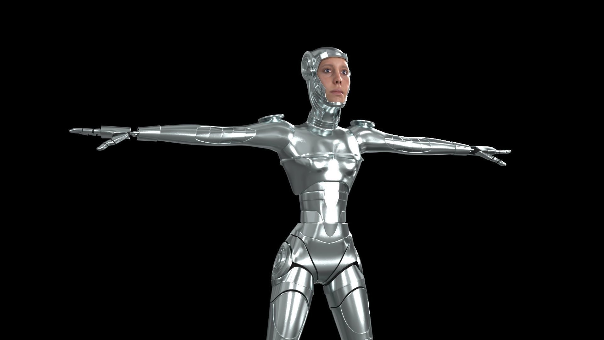 3D model Cyborg Rigged Female Model VR / AR / low-poly | CGTrader