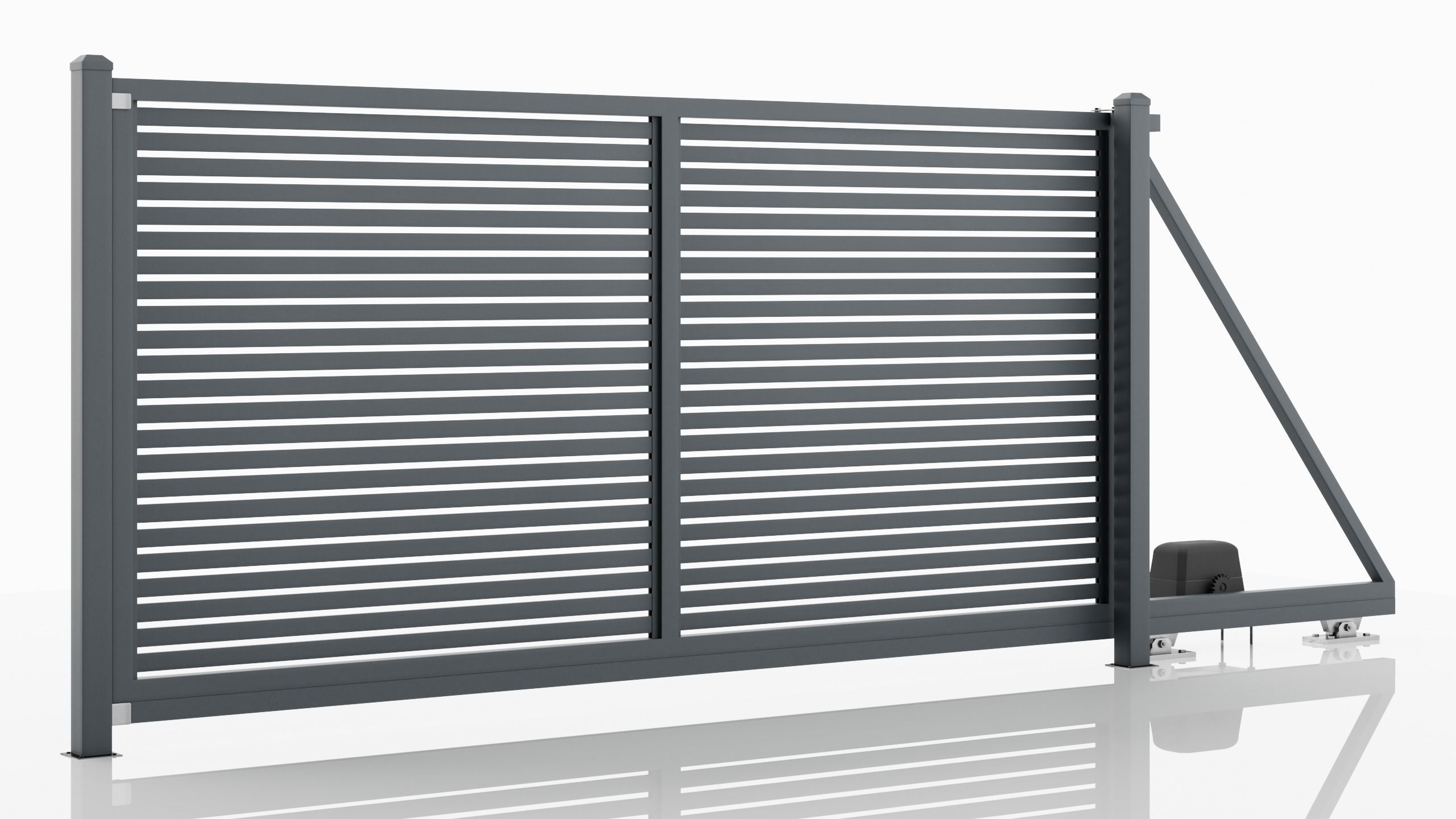 Aluminum Electric Sliding Gate - Model 2 - 6cm - 3D model | CGTrader