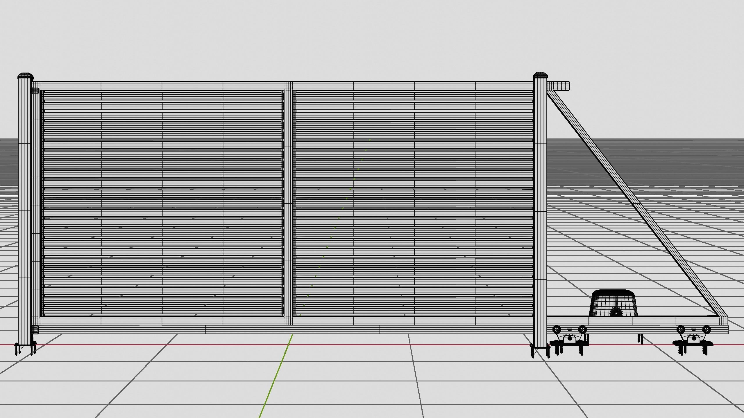 Aluminum Electric Sliding Gate - Model 2 - 6cm - 3D model | CGTrader
