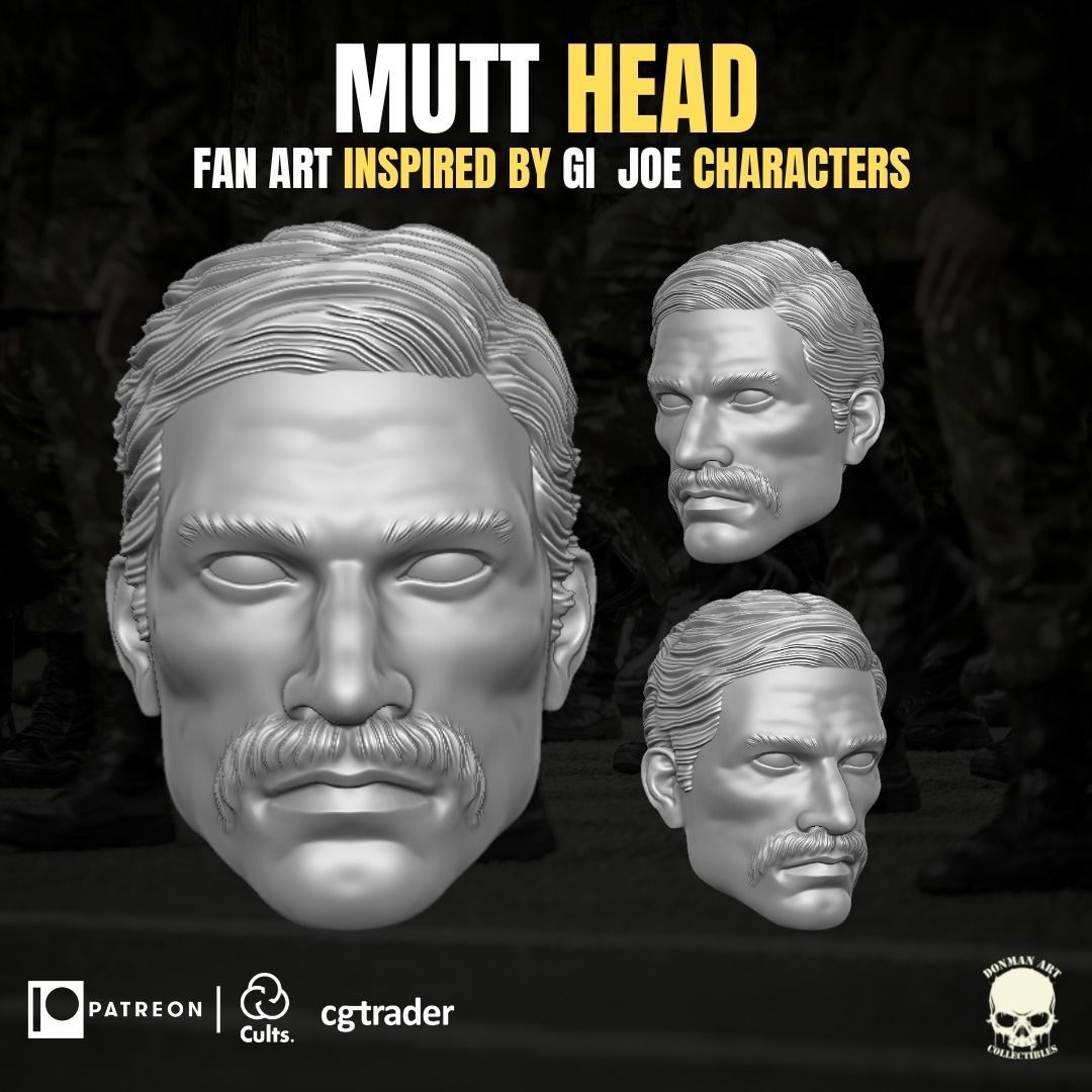 Mutt fan Art Head 3D printable File For Action Figures 3D model 3D ...