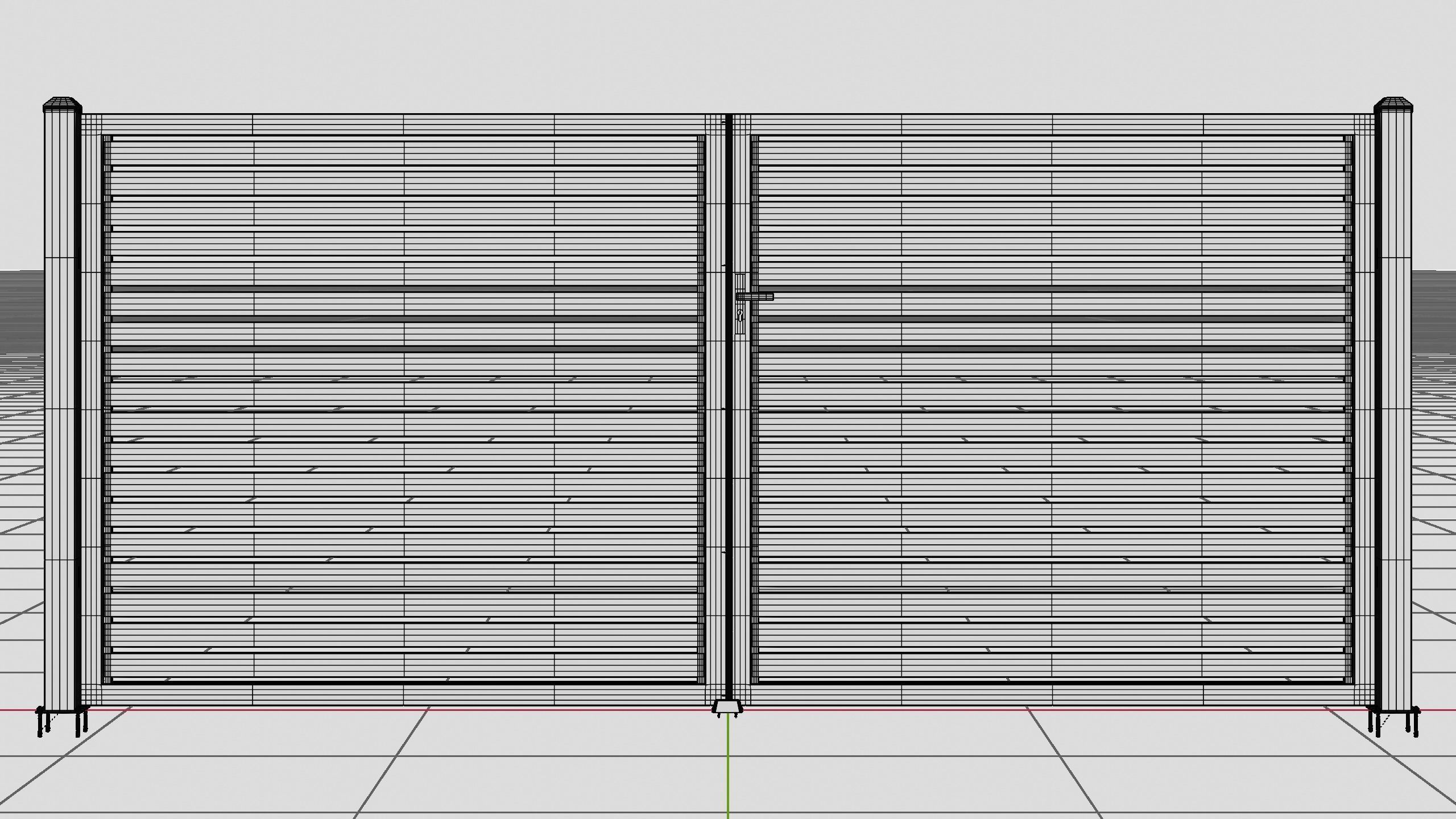 Aluminum Driveway Gate - Model 2 - 8cm 3D model | CGTrader