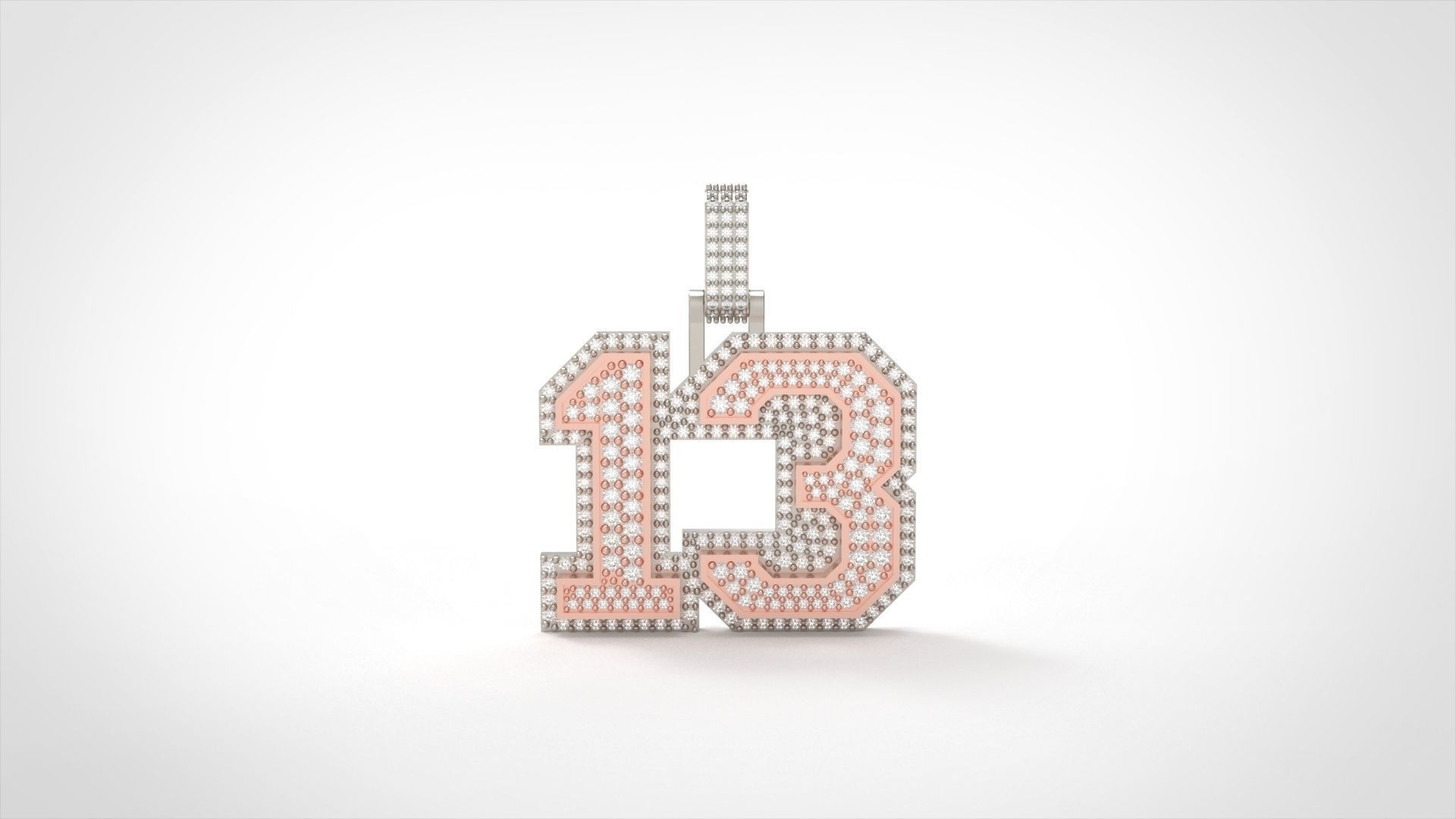 Model 1073 13 Pave Logo - Name Plate Diamond Pendant 3D model 3D ...