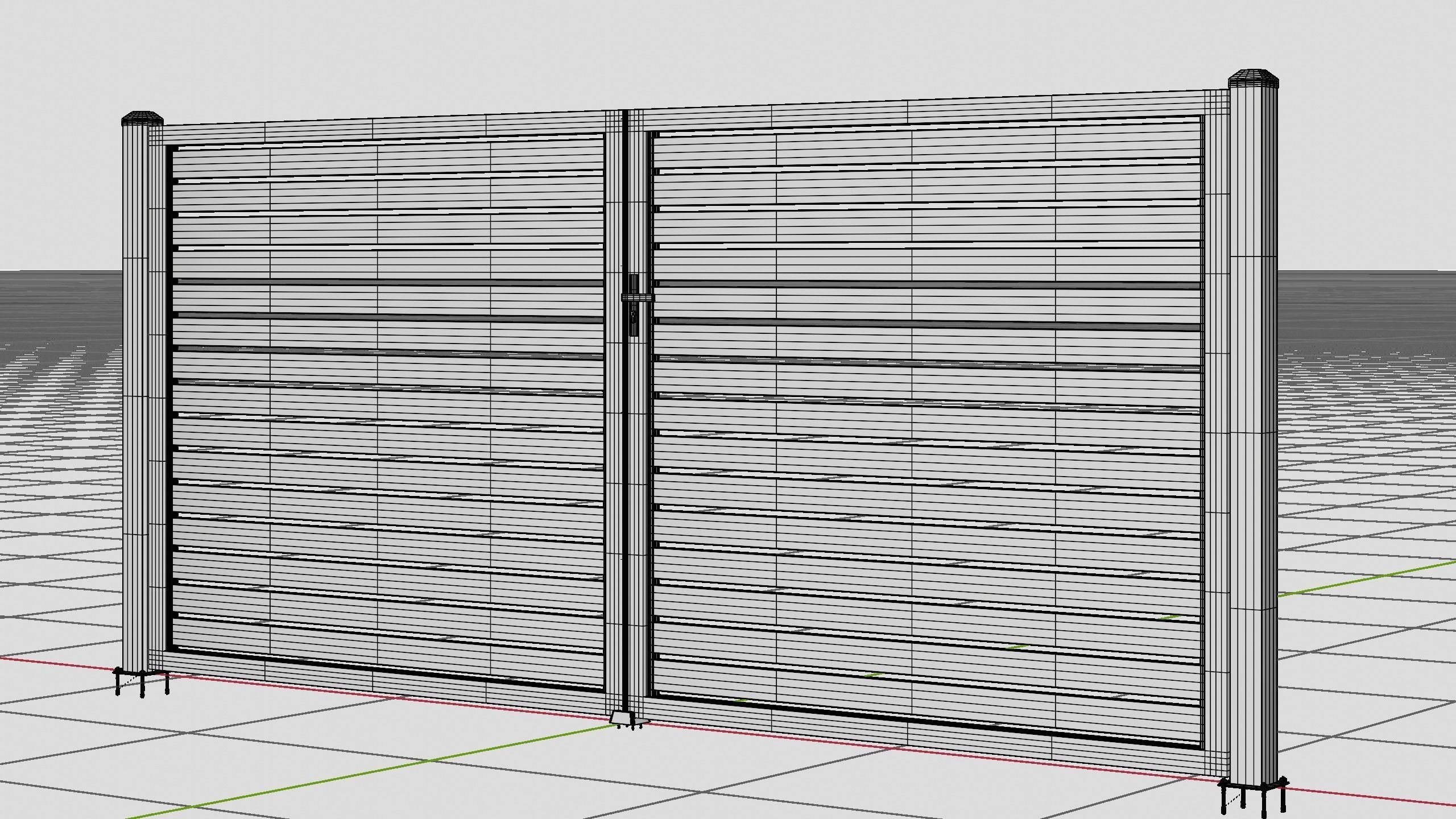 Aluminum Driveway Gate - Model 2 - 10cm 3D model | CGTrader
