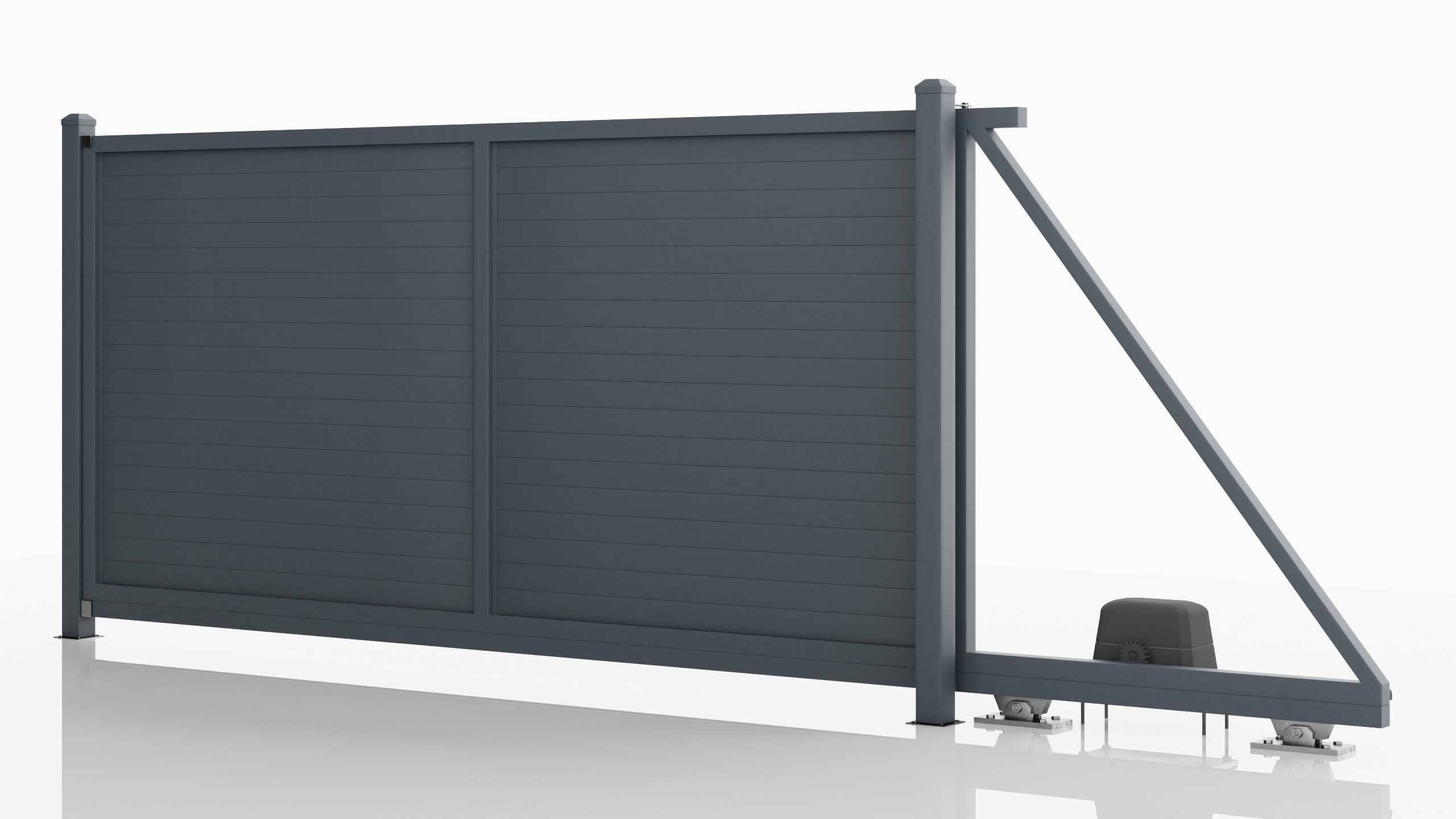 Aluminum Electric Sliding Gate - Model 2 - 10cm Wall - 3D model | CGTrader