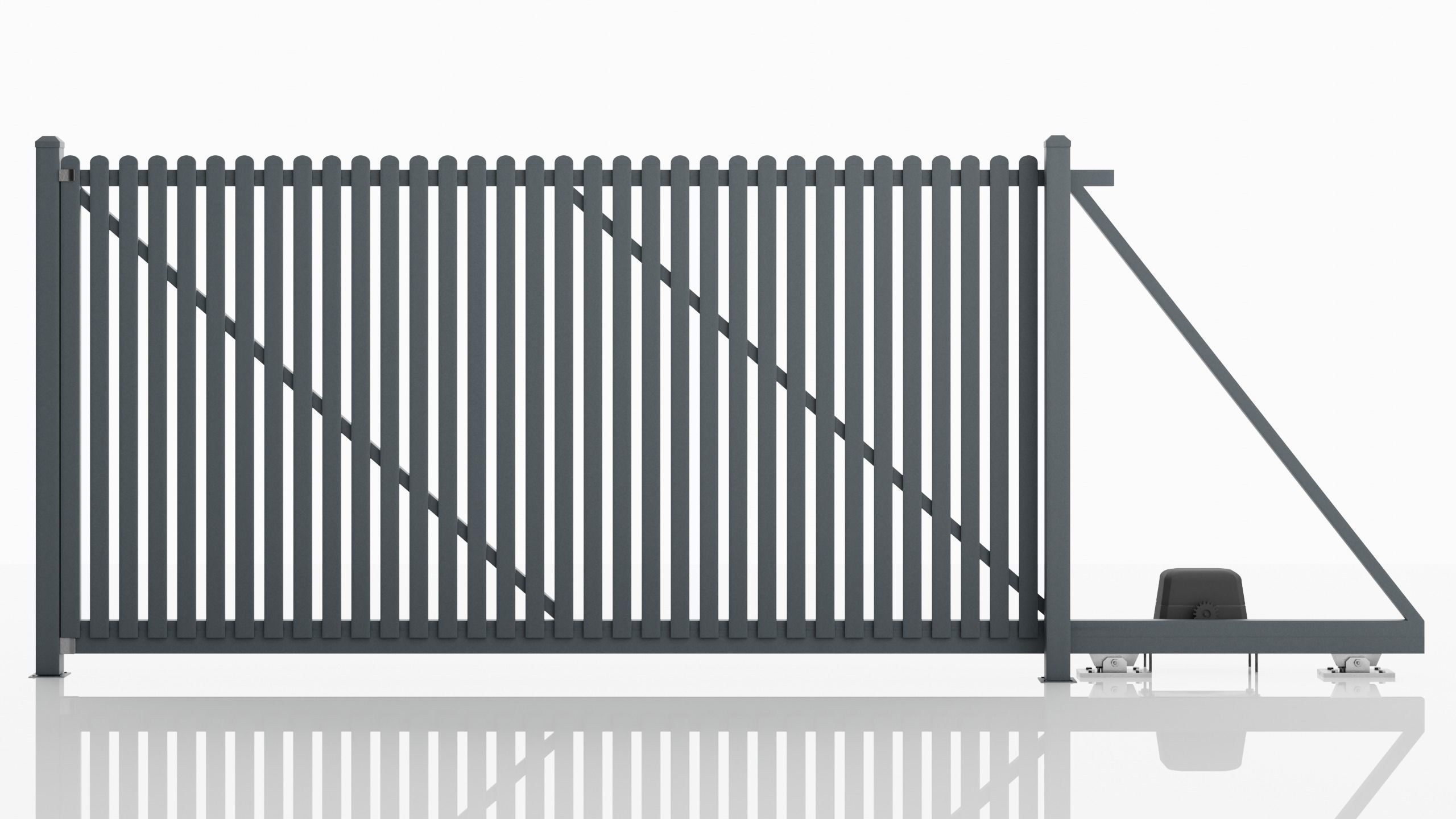 Aluminum Electric Sliding Gate - Model 3 - 3D model | CGTrader