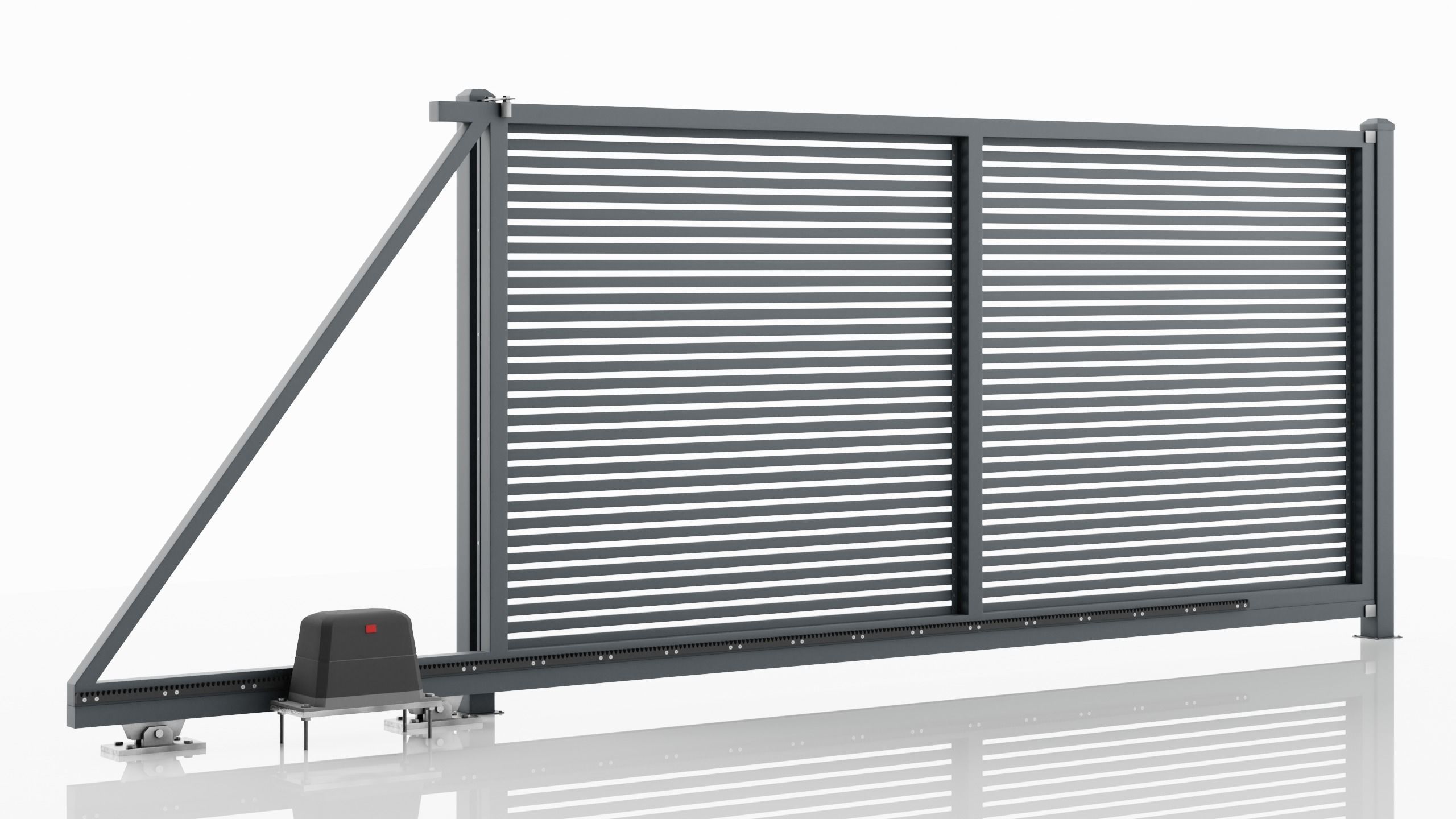 Aluminum Electric Sliding Gate - Model 4 - 3D model | CGTrader