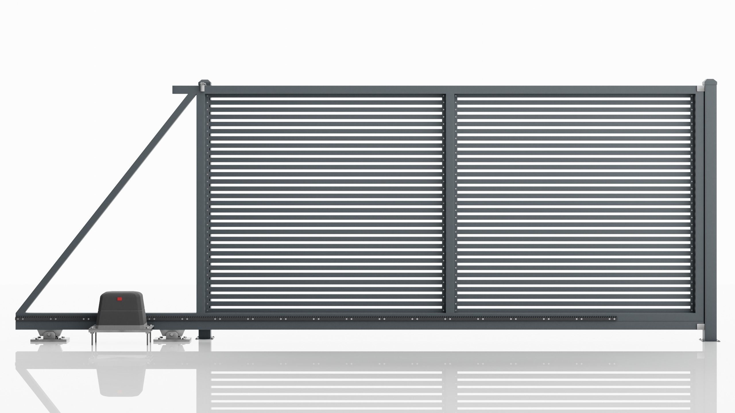 Aluminum Electric Sliding Gate - Model 4 - 3D model | CGTrader