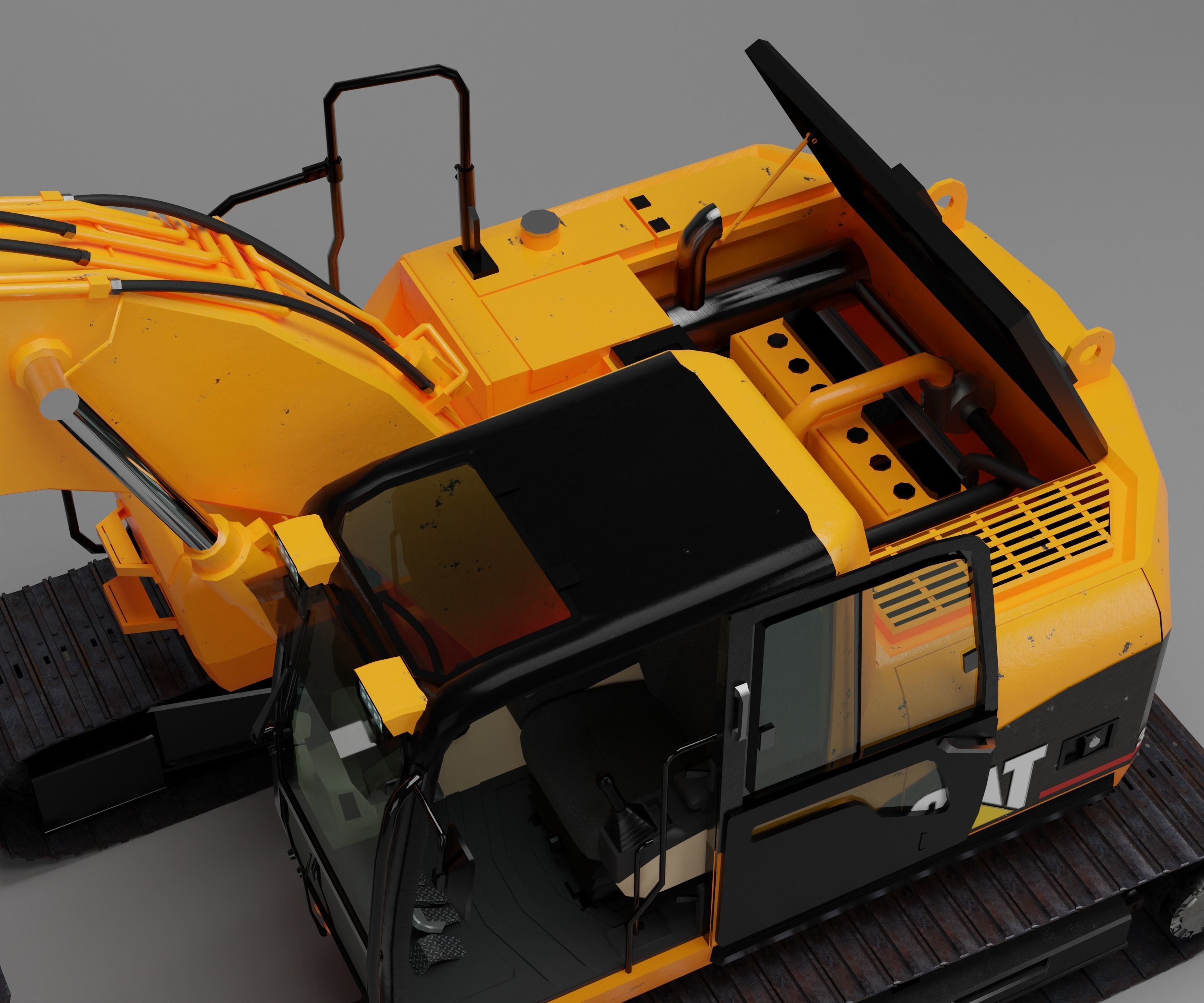 Excavator Caterpillar 320cLU 3D model animated rigged | CGTrader