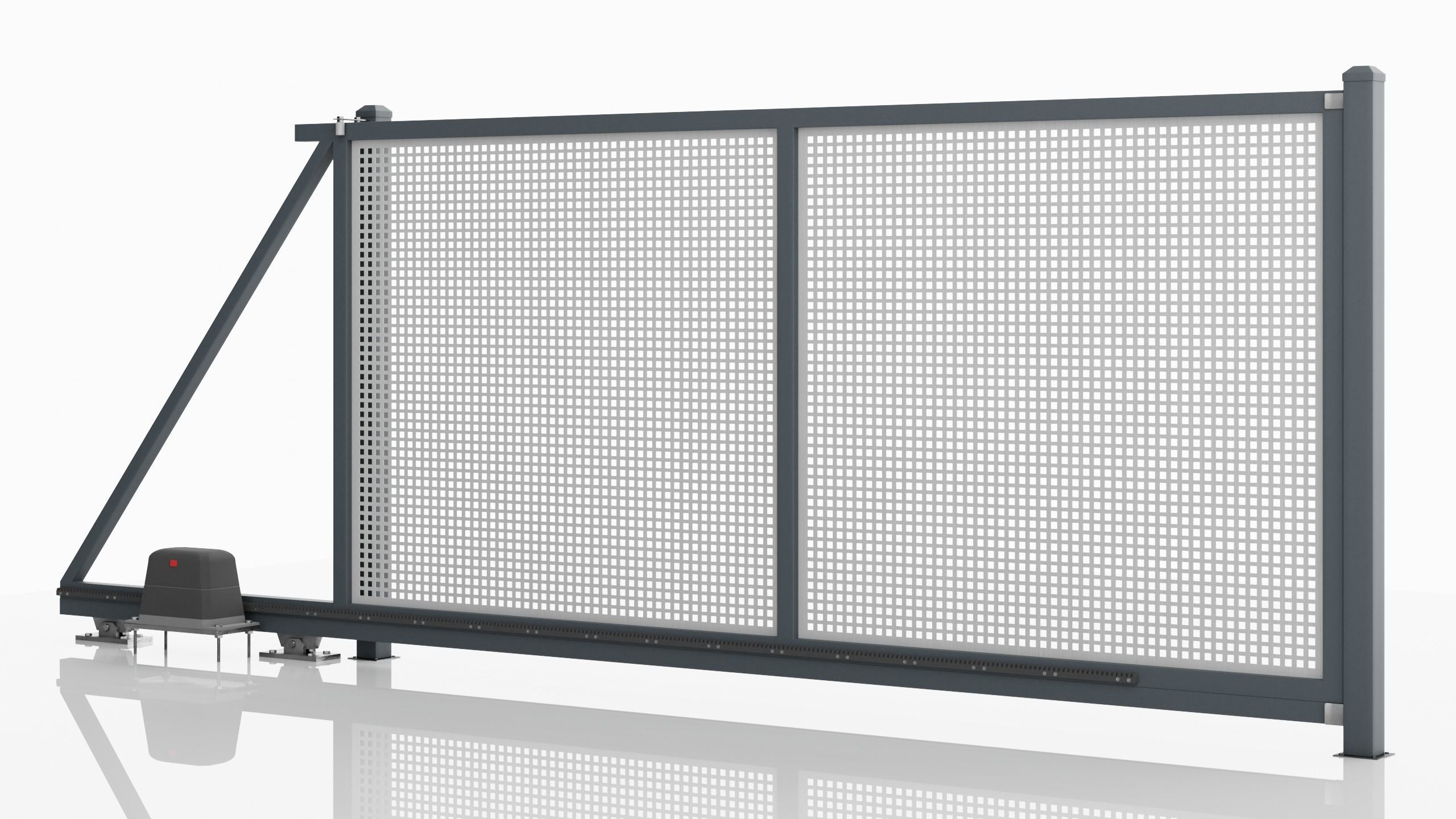 Aluminum Electric Sliding Gate - Model 5 - 3D model | CGTrader