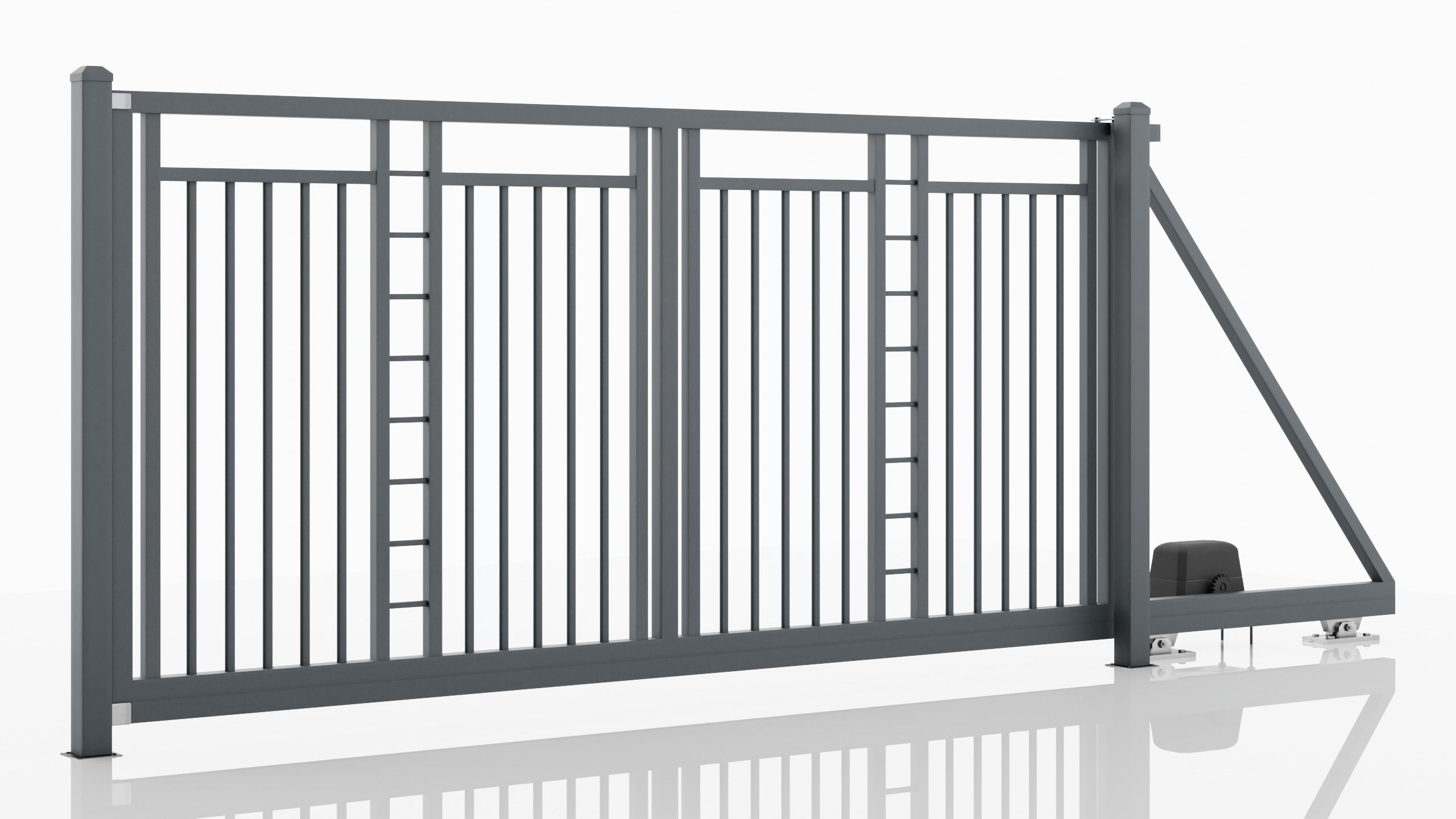 Aluminum Electric Sliding Gate - Model 6 - 3D model | CGTrader