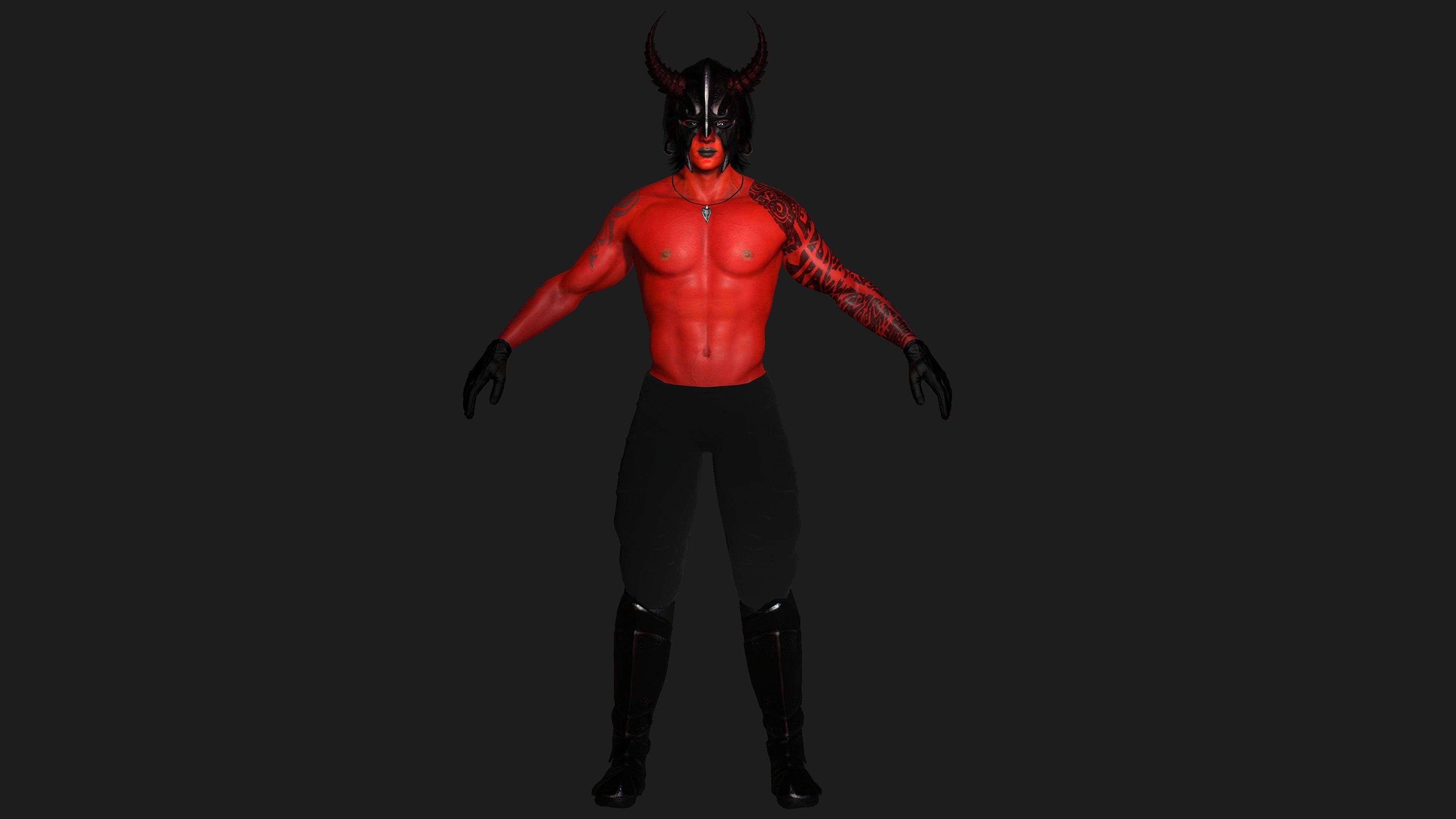3D model AAA 3D FANTASY MALE CHARACTER - THE DEVIL WARRIOR 01 VR / AR ...