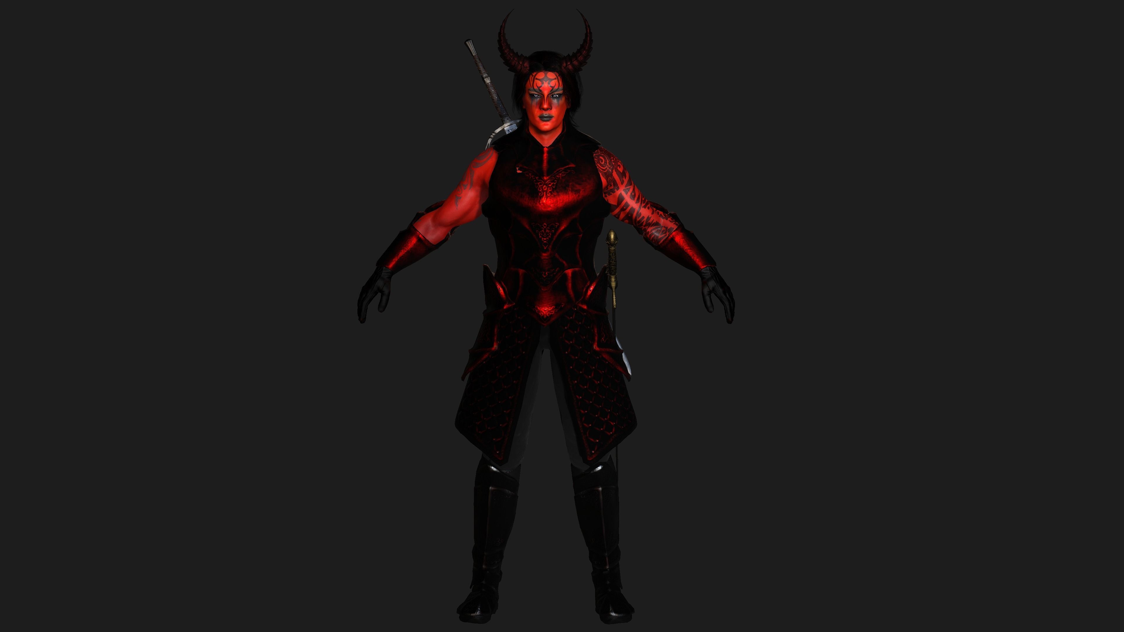 3D model AAA 3D FANTASY MALE CHARACTER - THE DEVIL WARRIOR 01 VR / AR ...
