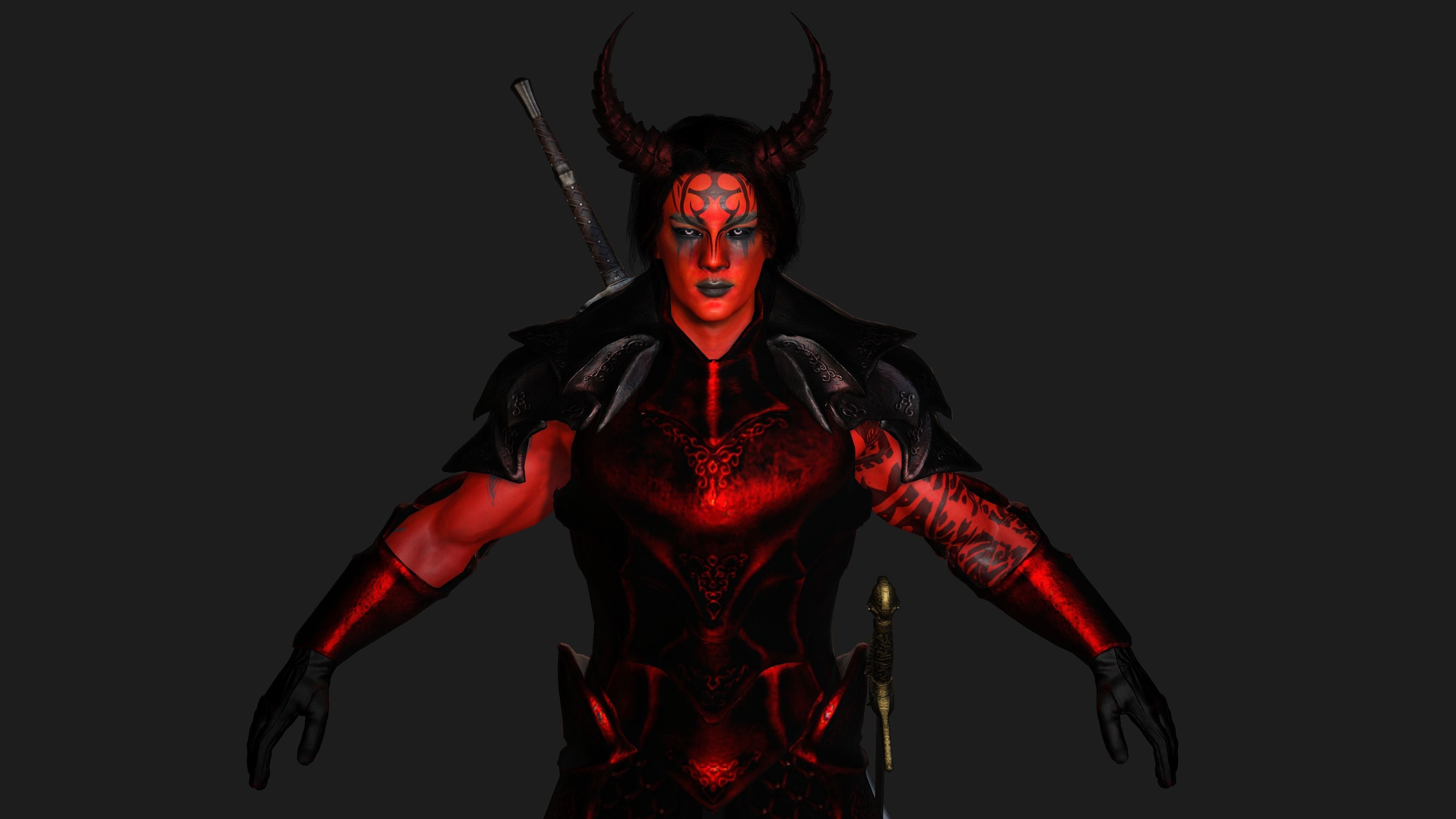 3D model AAA 3D FANTASY MALE CHARACTER - THE DEVIL WARRIOR 01 VR / AR ...