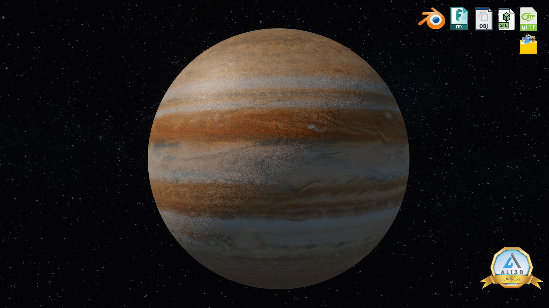 3D model Beautiful Planet Jupiter 8K Texture VR / AR / low-poly | CGTrader