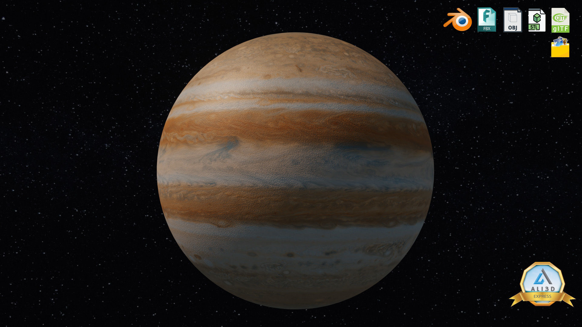 3D model Beautiful Planet Jupiter 8K Texture VR / AR / low-poly | CGTrader