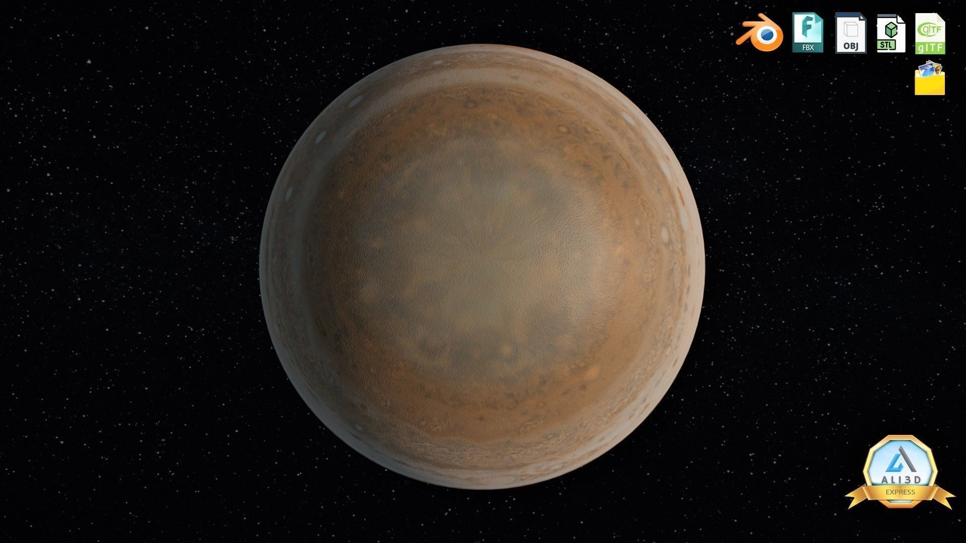 3D model Beautiful Planet Jupiter 8K Texture VR / AR / low-poly | CGTrader