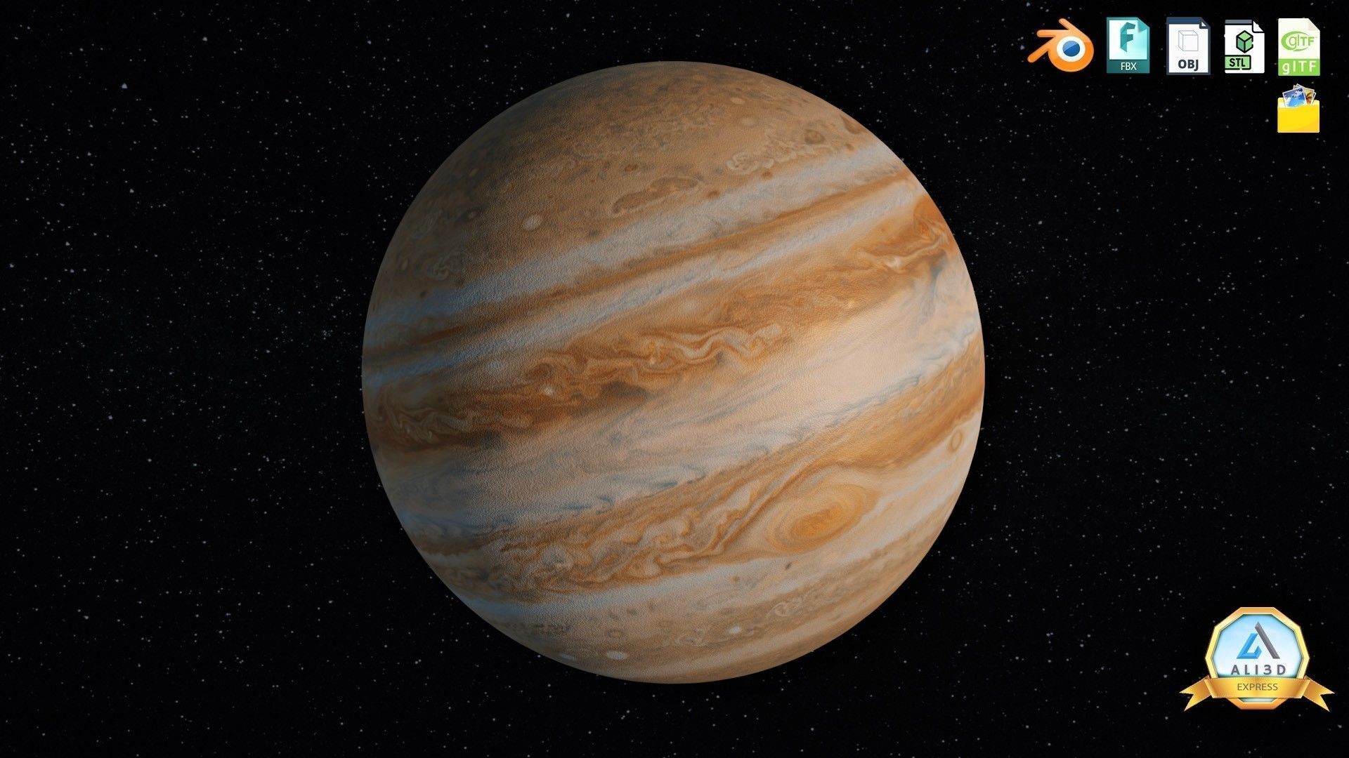 3D model Beautiful Planet Jupiter 8K Texture VR / AR / low-poly | CGTrader