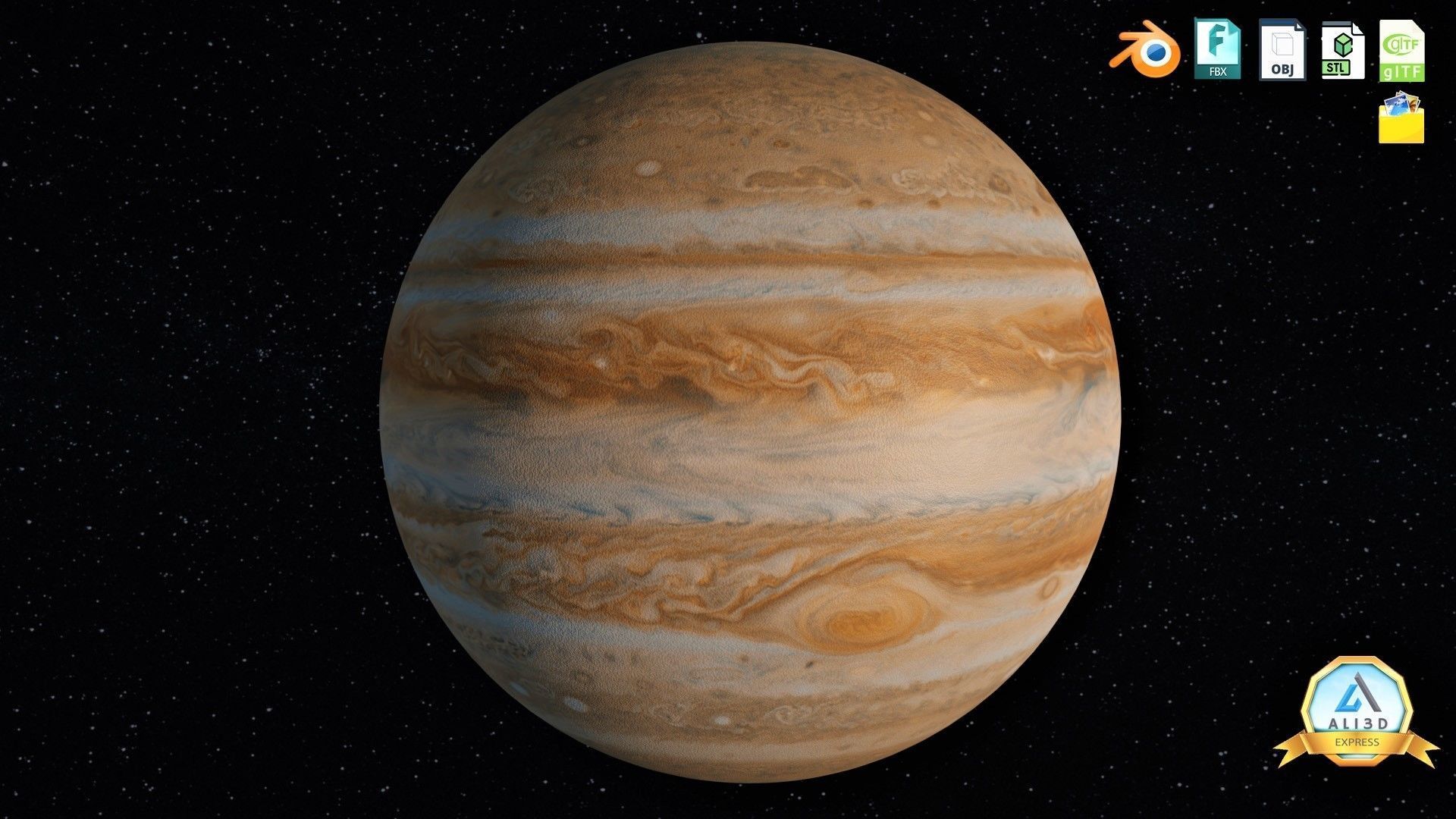 3D model Beautiful Planet Jupiter 8K Texture VR / AR / low-poly | CGTrader