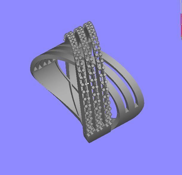 Diamond 3 bend strip ring free 3D model 3D printable | CGTrader