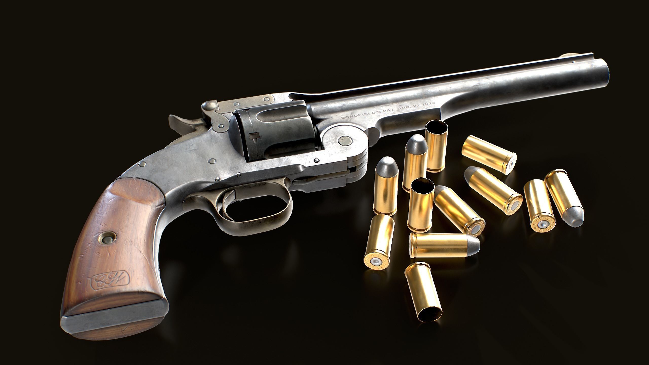 3D model Schofield revolver VR / AR / low-poly | CGTrader