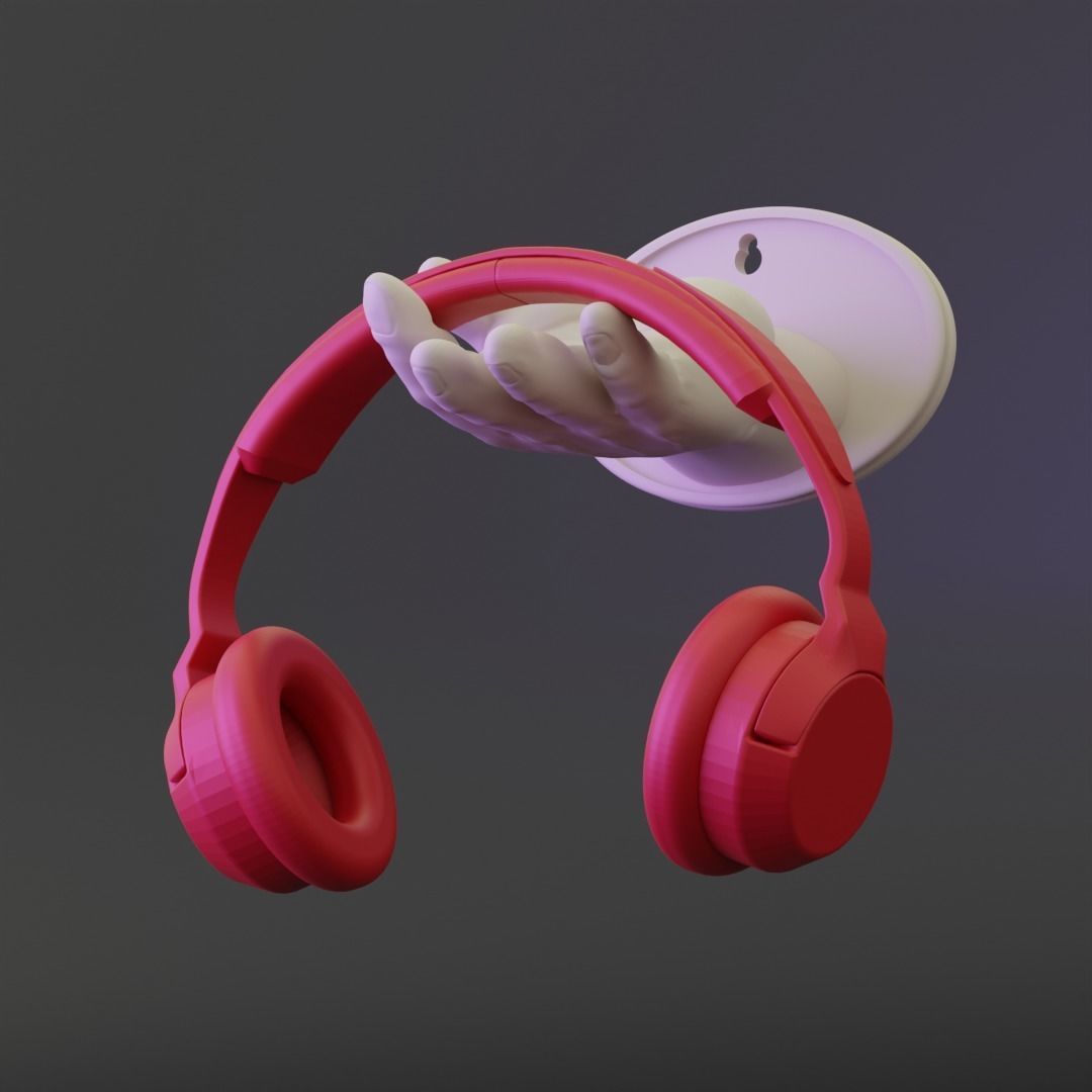 3d printable headphone holder and wearable sculpted hand 3D model 3D ...