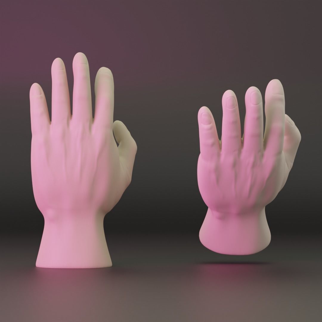 3d printable headphone holder and wearable sculpted hand 3D model 3D ...