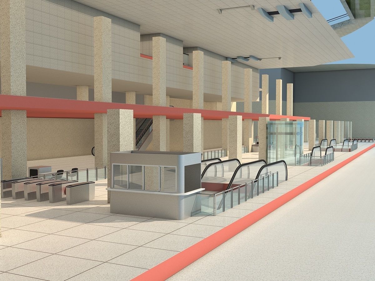 Section of Subway Station 1 3D model | CGTrader