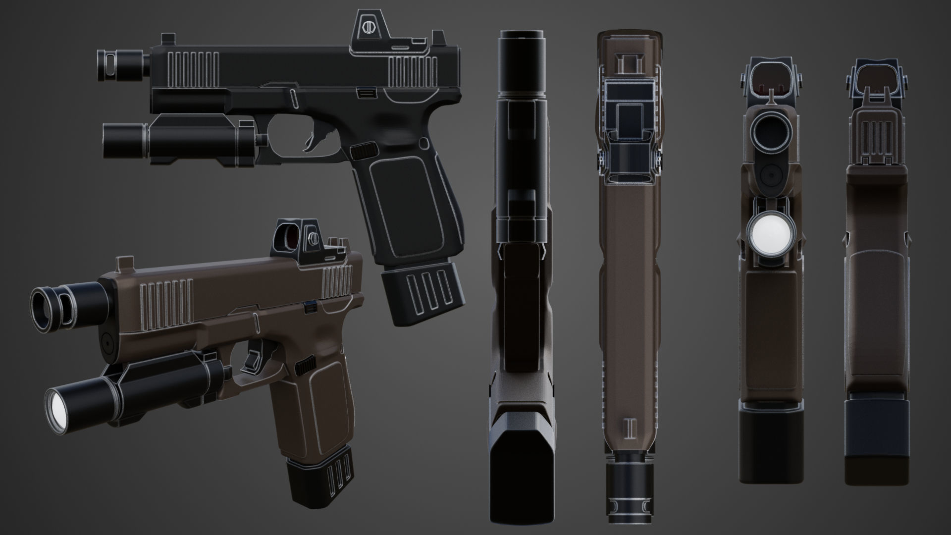 3D model Glock gun VR / AR / low-poly | CGTrader