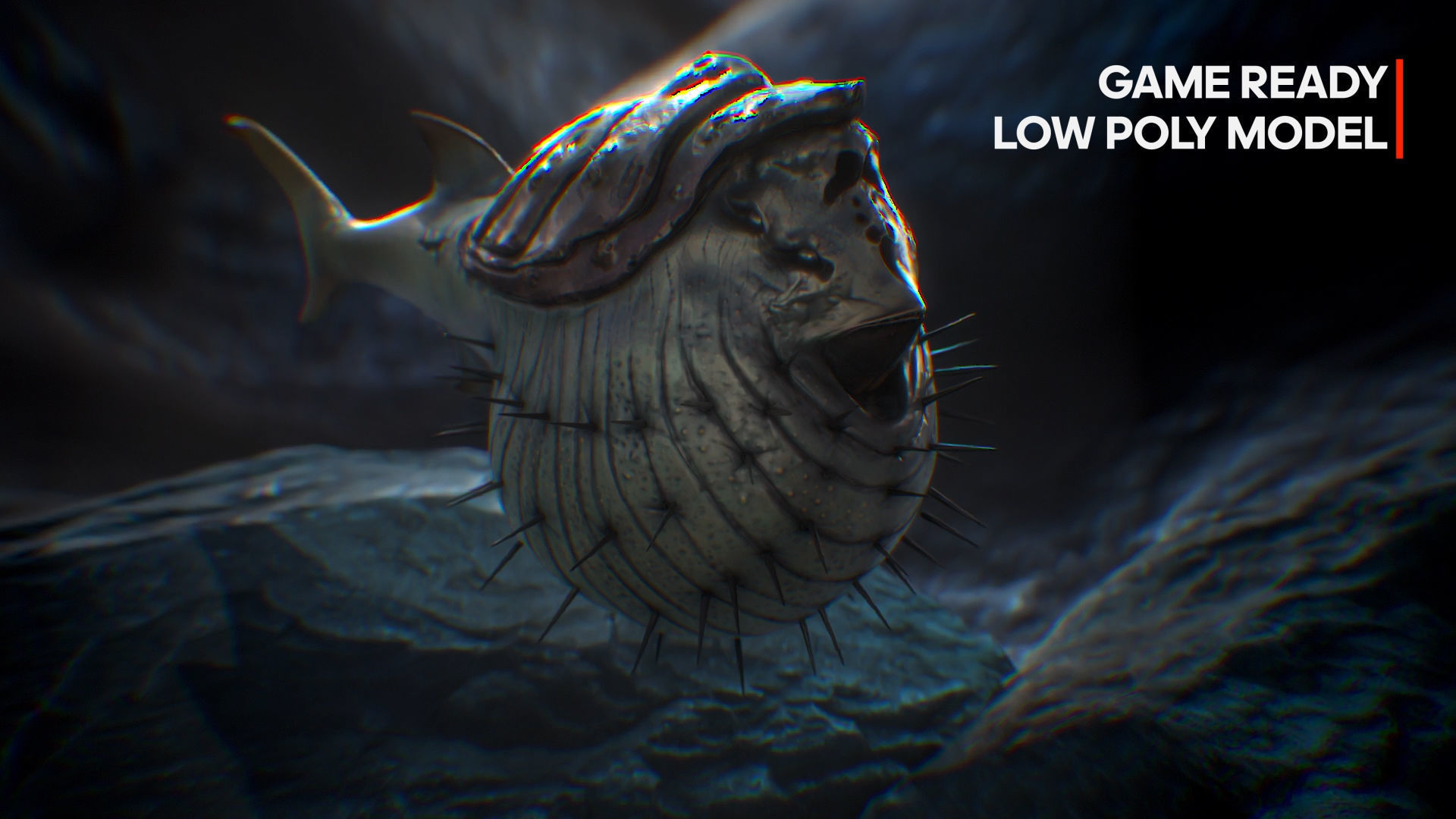 3D model Fish low poly model - Porcupinefish Diodon lowpoly - 6 VR / AR ...