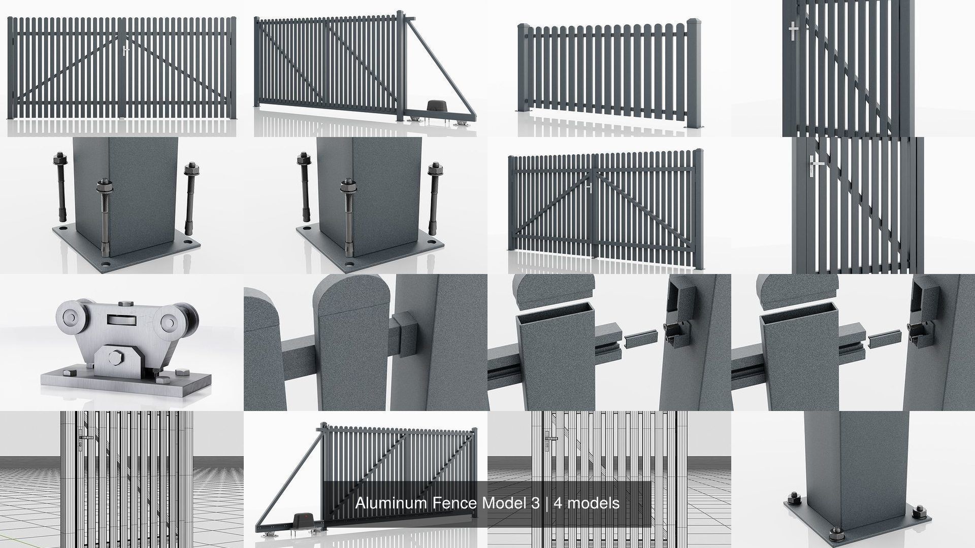 Aluminum Fence Model 3 3D Model Collection | CGTrader
