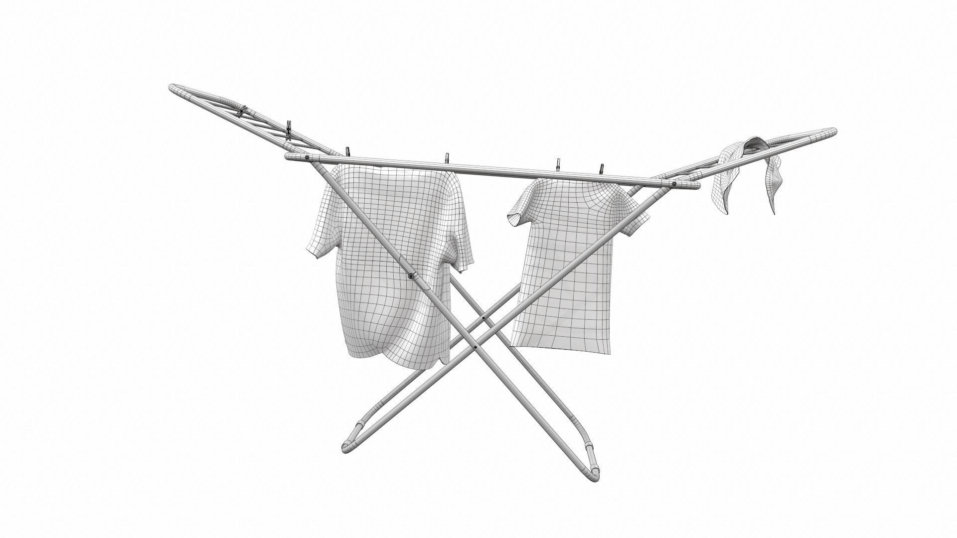 Clothes laundry drying rack 3D model | CGTrader